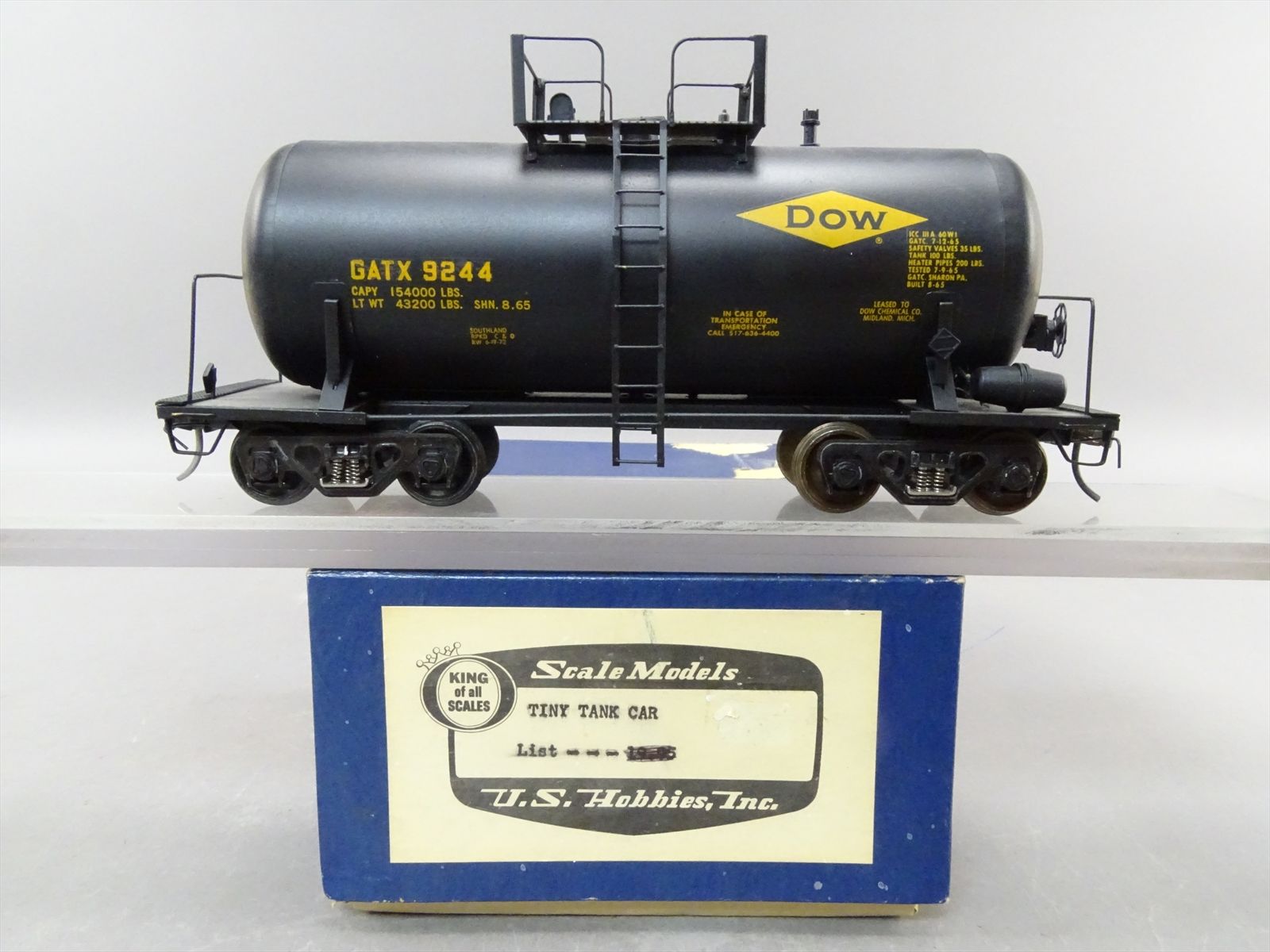 O Brass Model - USH U.S. Hobbies GATX DOW Tiny Tank Car #9244 - Fair ...