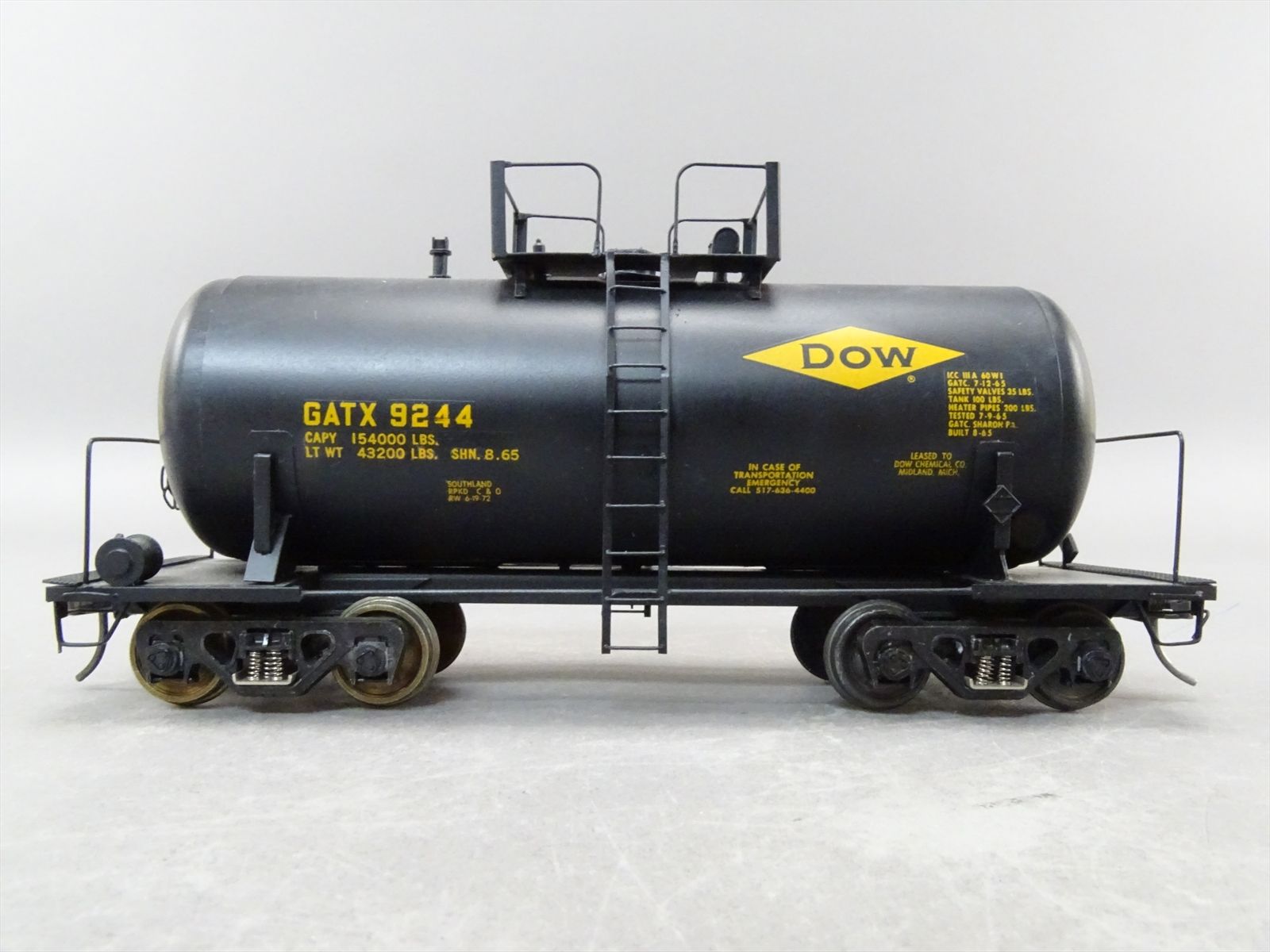 O Brass Model - USH U.S. Hobbies GATX DOW Tiny Tank Car #9244 - Fair ...