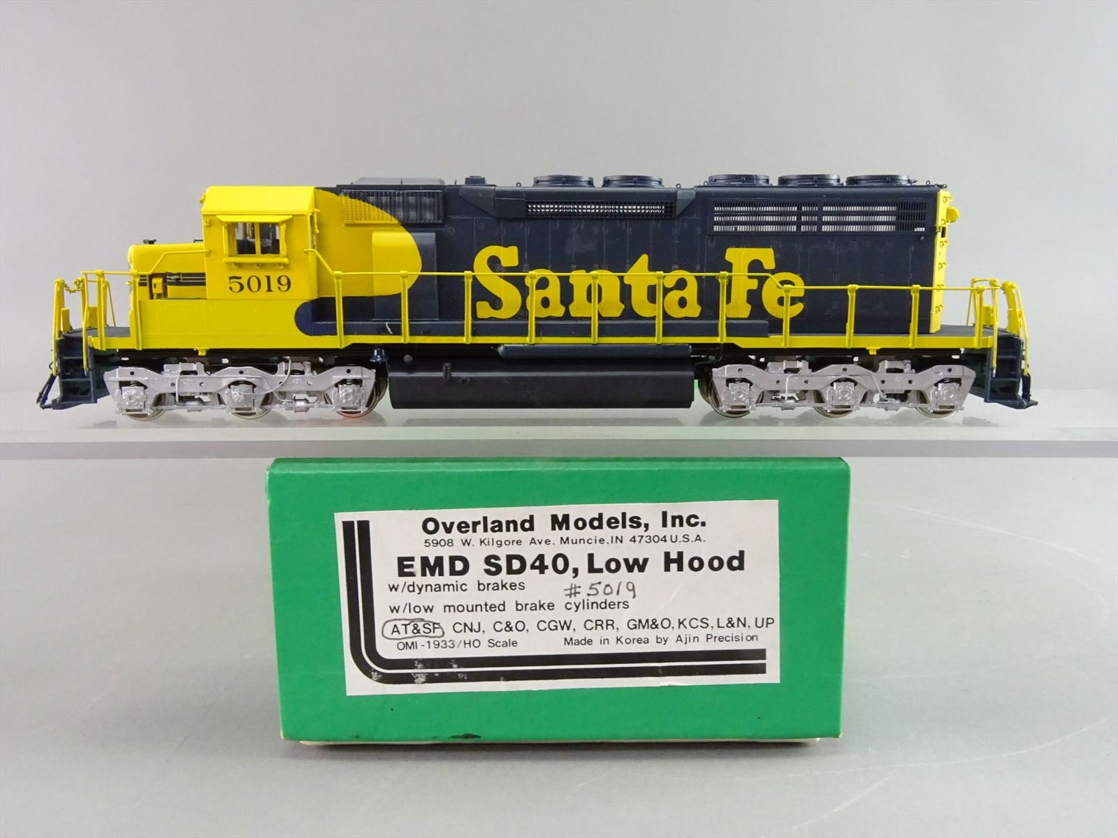 HO Brass Model - OMI 1933 AT&SF Santa Fe SD40 Low Hood #5019 - Custom - 1986 Run - Ajin
