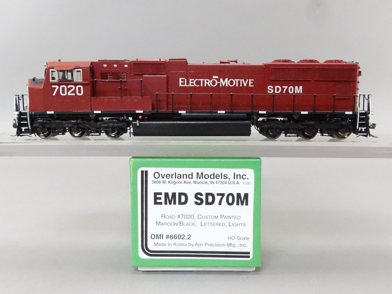 HO Brass Model - OMI 6602.2 EMD SD70M Demo Demonstrator #7020 Maroon - F/P - 1996 Run - Ajin