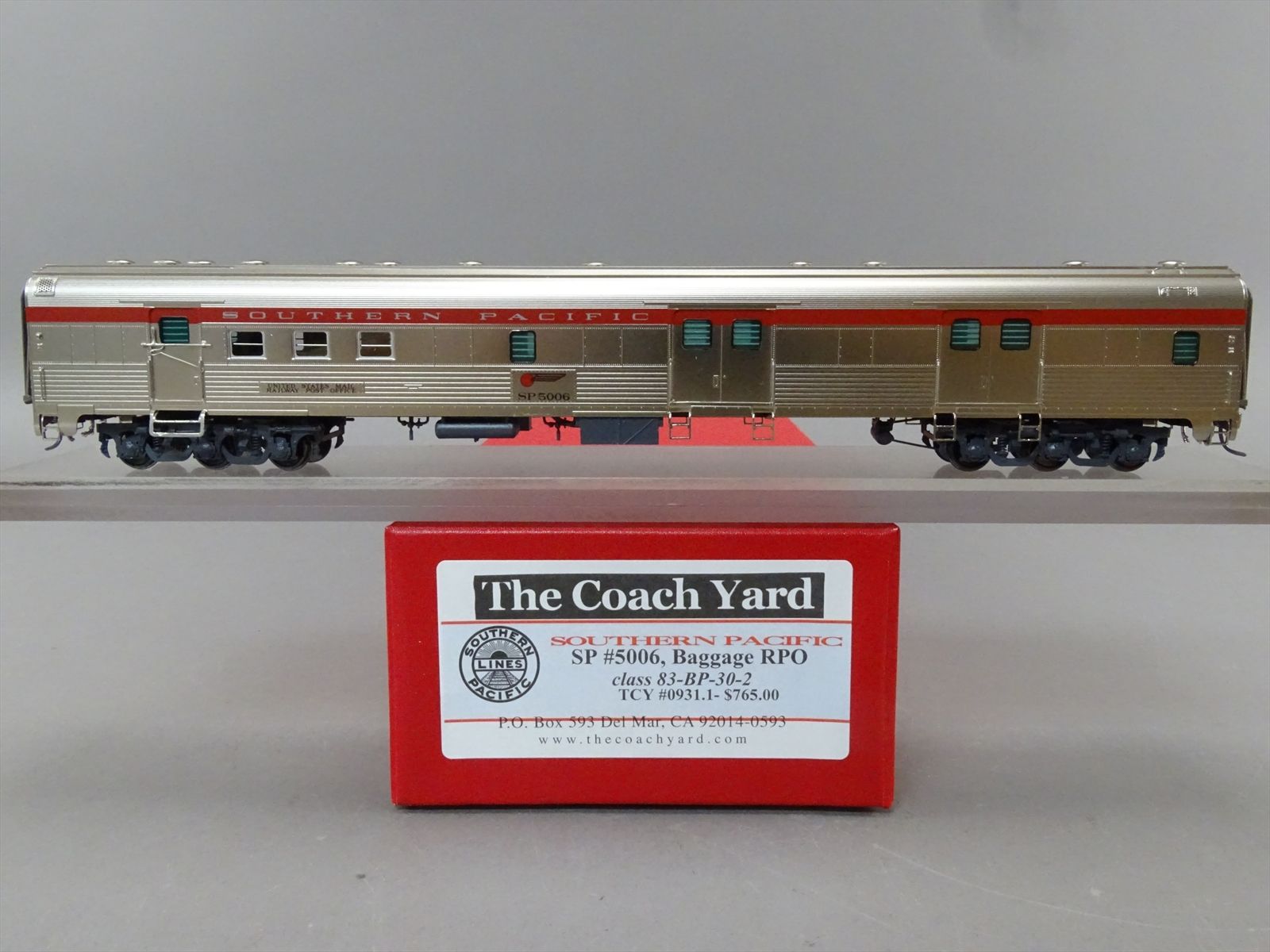 HO Brass Model - TCY 0931.1 SP Southern Pacific RPO Baggage Class 83-BP ...