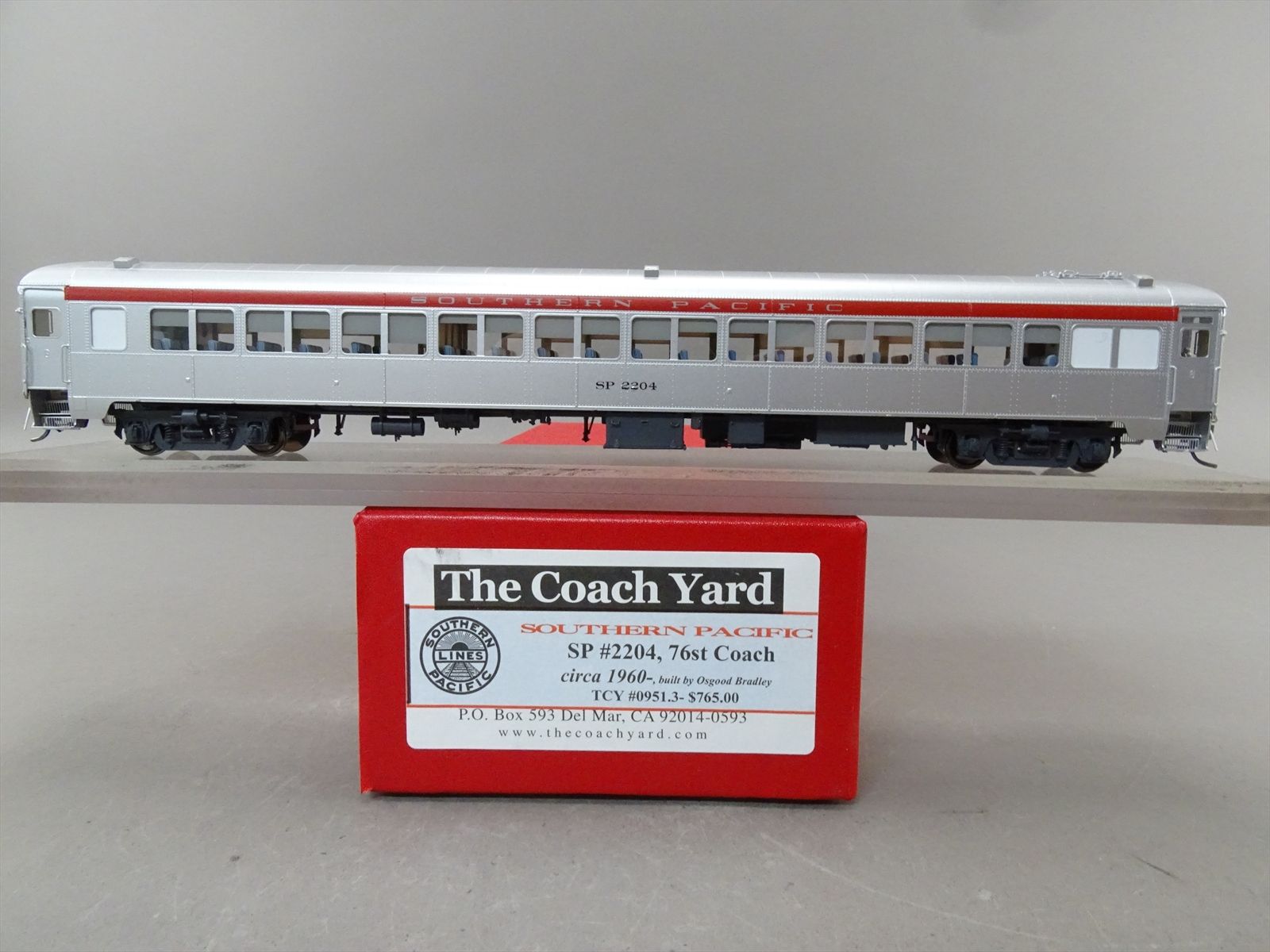 HO Brass Model - TCY 0951.3 SP Pullman Osgood Bradley 76 Seat Coach ...