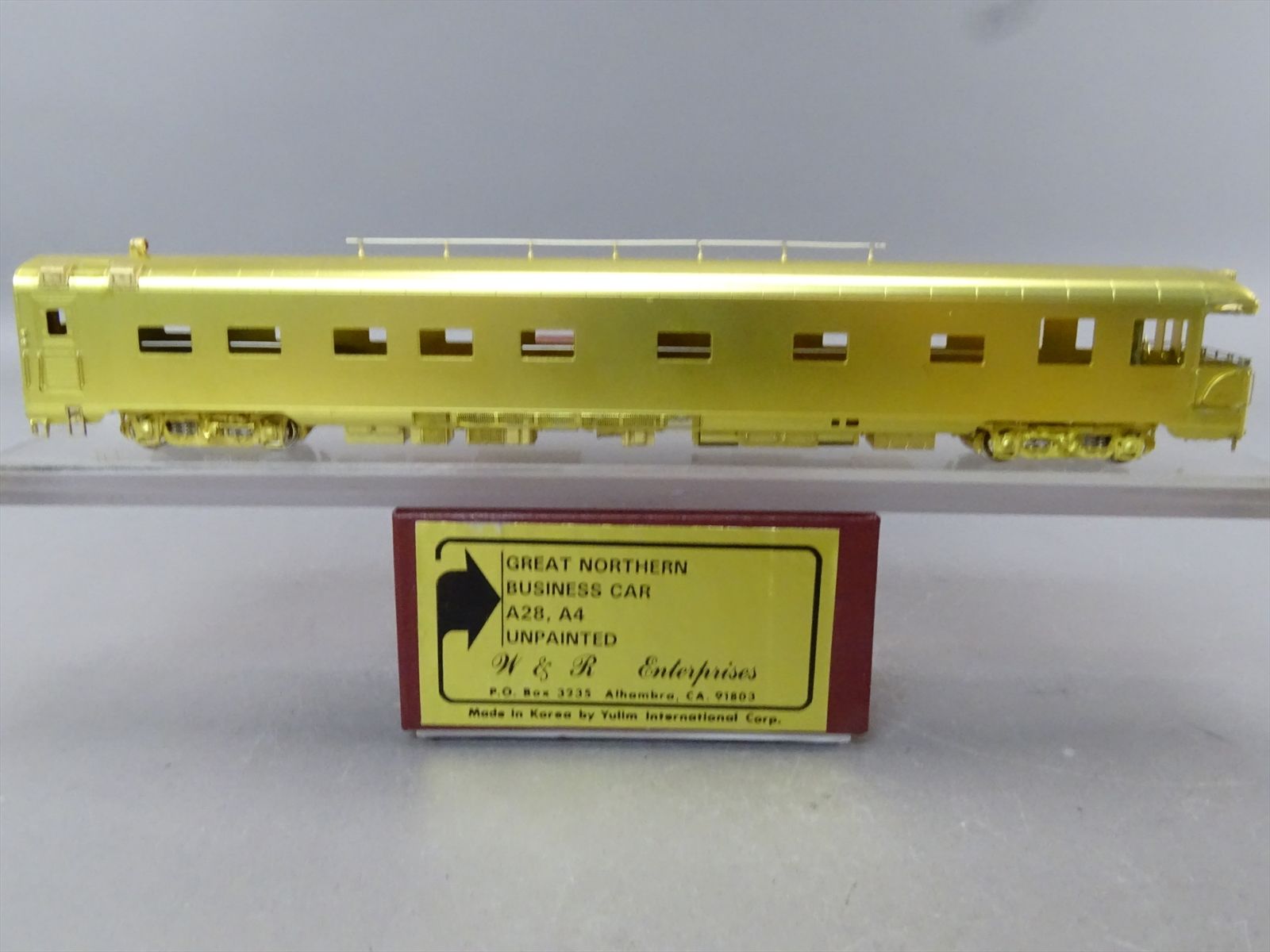 HO Brass Model - W&R GN Great Northern Business Car A28 - Unpainted - 1995 Run - Yulim