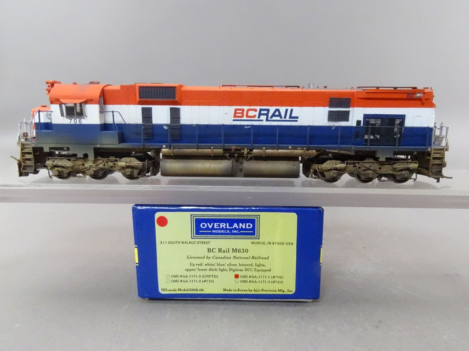 HO Brass Model - OMI AA-1171-1 BCR British Columbia Rail M630 #706 - F/P + DCC - 2006 Run - Ajin ...