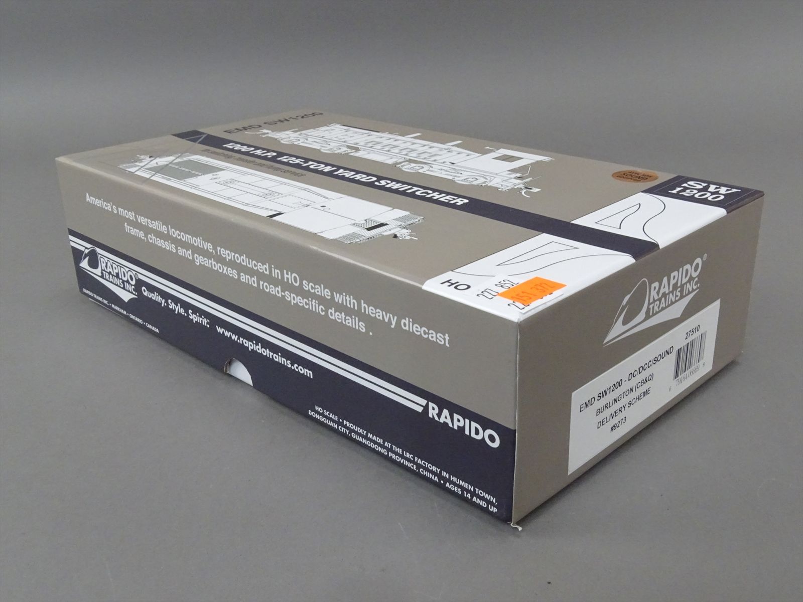 HO Plastic Model - Rapido 27510 EMD SW1200 CB&Q Burlington #9273 - F/P ...