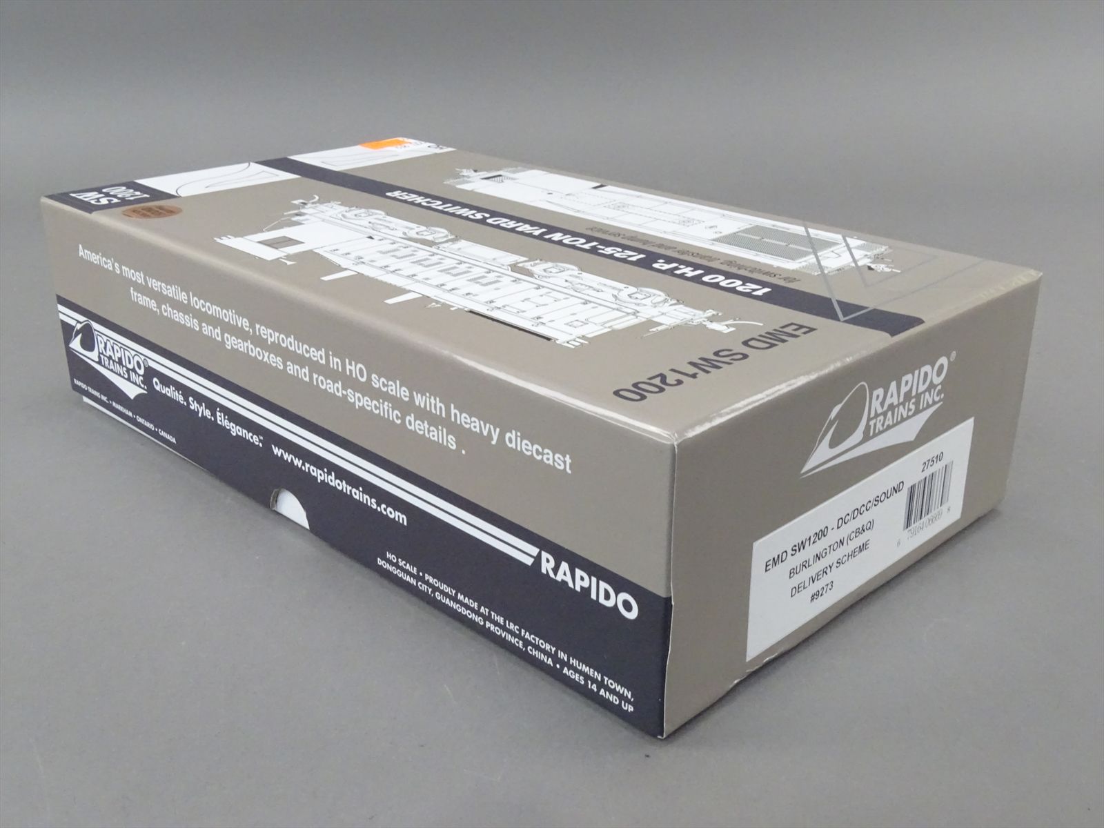 HO Plastic Model - Rapido 27510 EMD SW1200 CB&Q Burlington #9273 - F/P ...