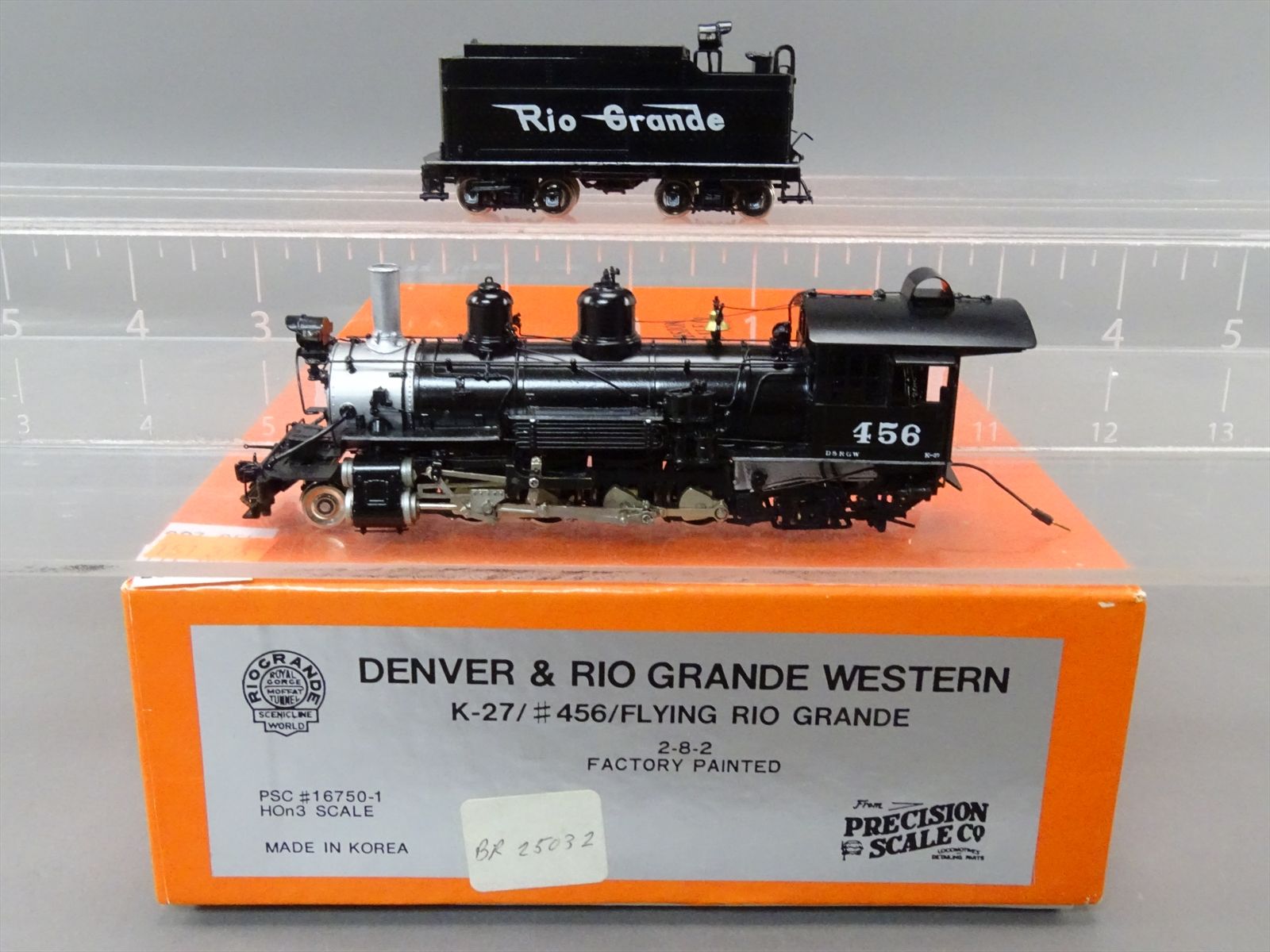 HOn3 Brass Model - PSC 16750-1 D&RGW k-27 Flying Rio Grande 2-8-2 #456 ...
