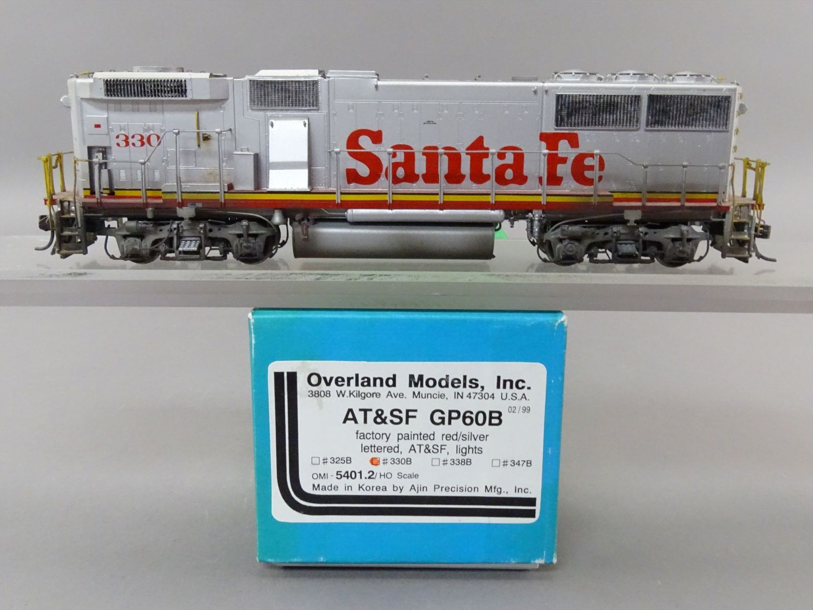 HO Brass Model - OMI 5401.2 AT&SF Santa Fe GP60B Red / Silver #330B - F/P + DCC + Weathered ...