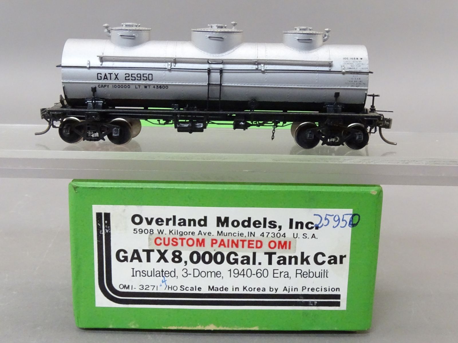 HO Brass Model - OMI 3271.4 GATX 8,000 Gallon Tank Car Insualted 3 Dome ...