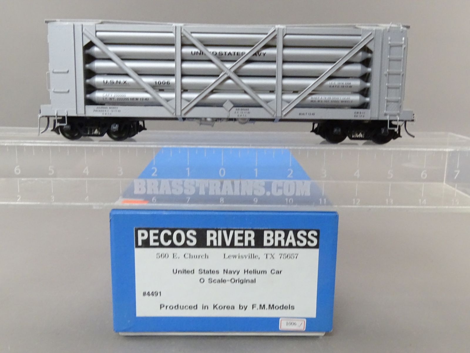 O Brass Model - Pecos River PRB 4491 US Navy USNX Helium Car #1006 - F ...