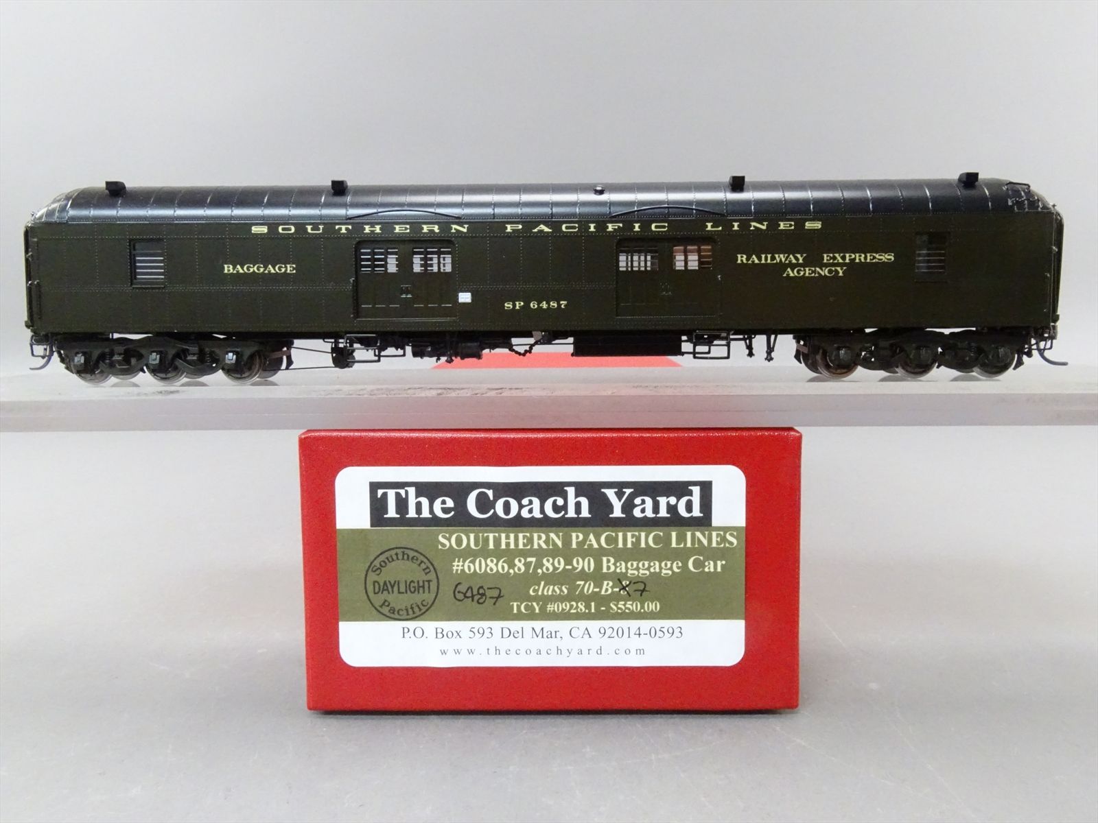 HO Brass Model - TCY 0928.1 SP Southern Pacific Baggage Car #6487 - F/P ...