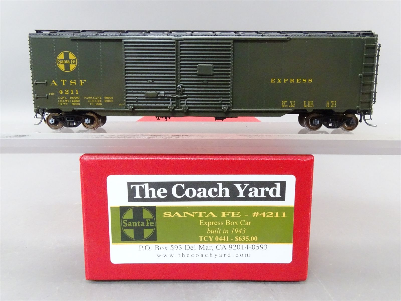 HO Brass Model - TCY 0441 AT&SF Santa Fe Express Box Car #4211 - F/P ...