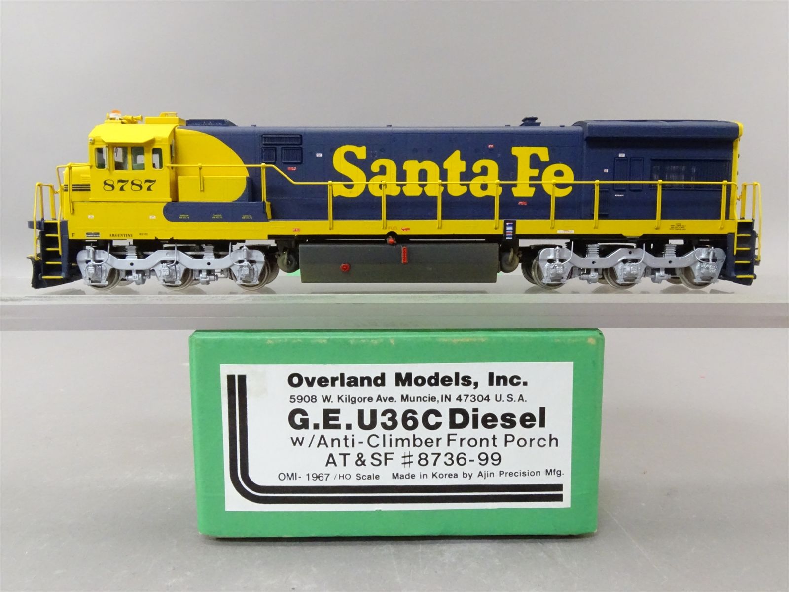 HO Brass Model - OMI 1967 AT&SF Santa Fe GE U36C Anti-Climber Front Porch #8787 - Custom ...