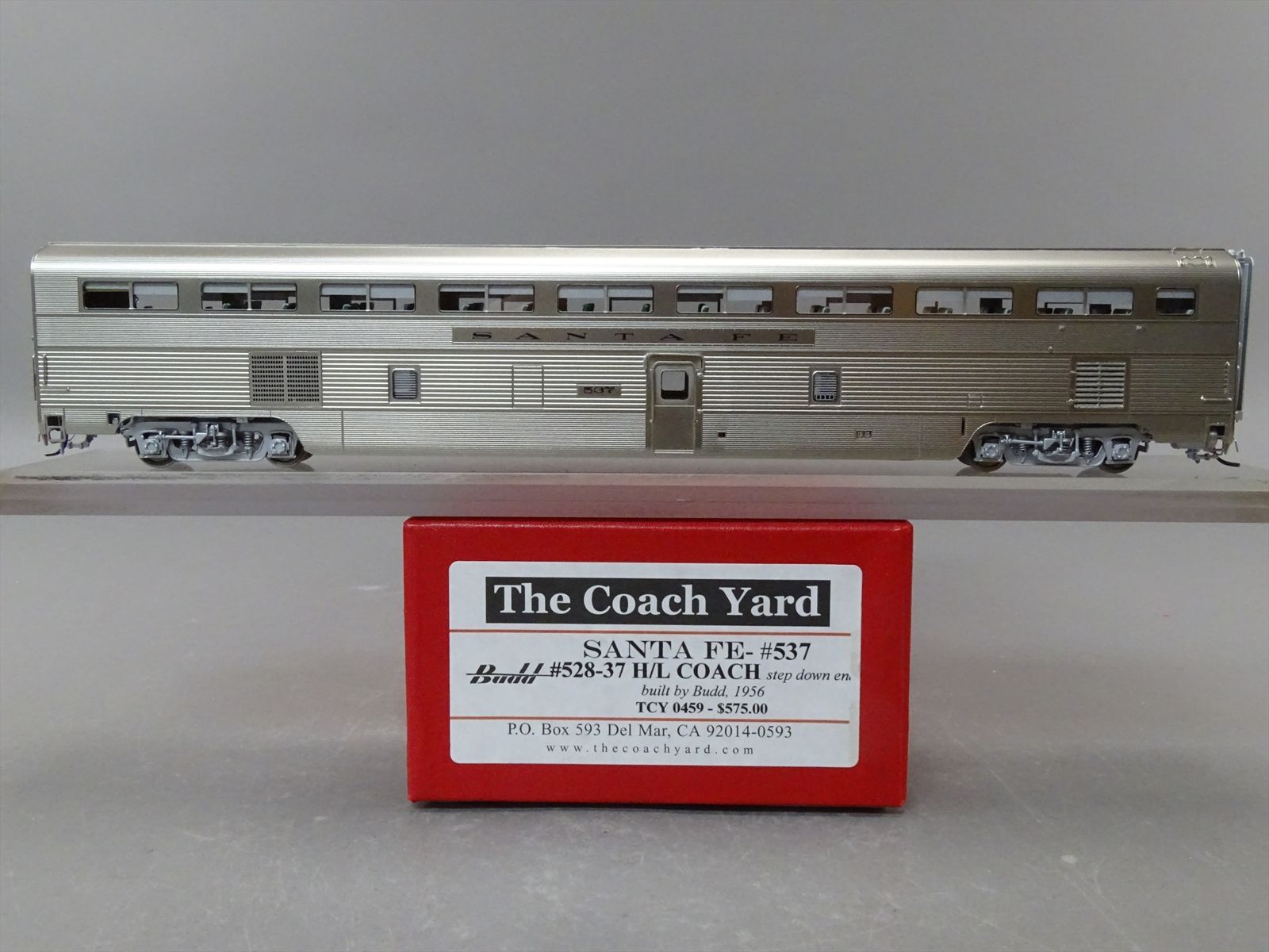HO Brass Model - TCY 0459 AT&SF Santa Fe Budd Step Down Ends Coach #537 ...