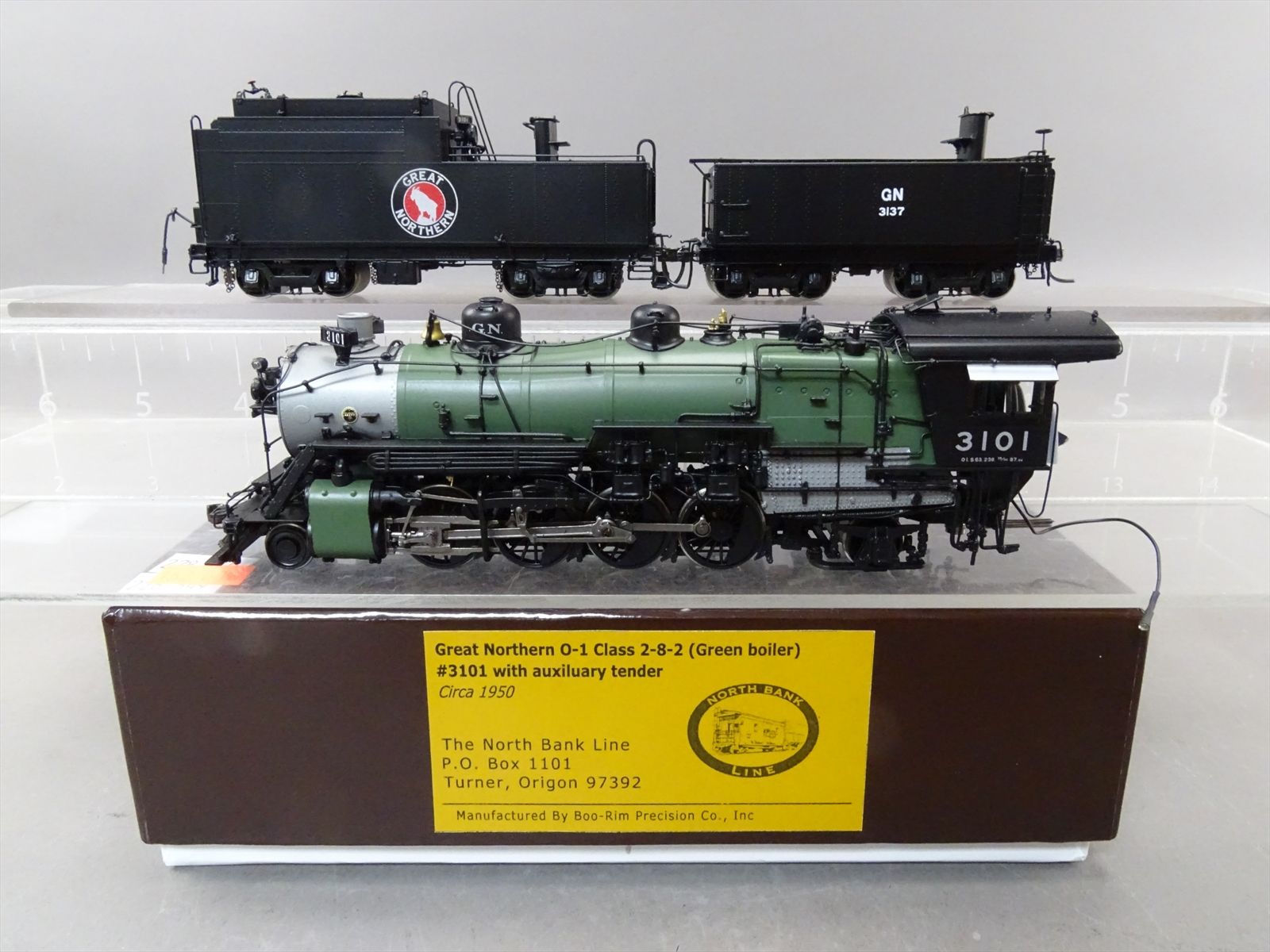 HO Brass Model - NBL GN-3.1g GN Great Northern O-1 Class 2-8-2 #3101 with Auxiliary Tender - F/P ...