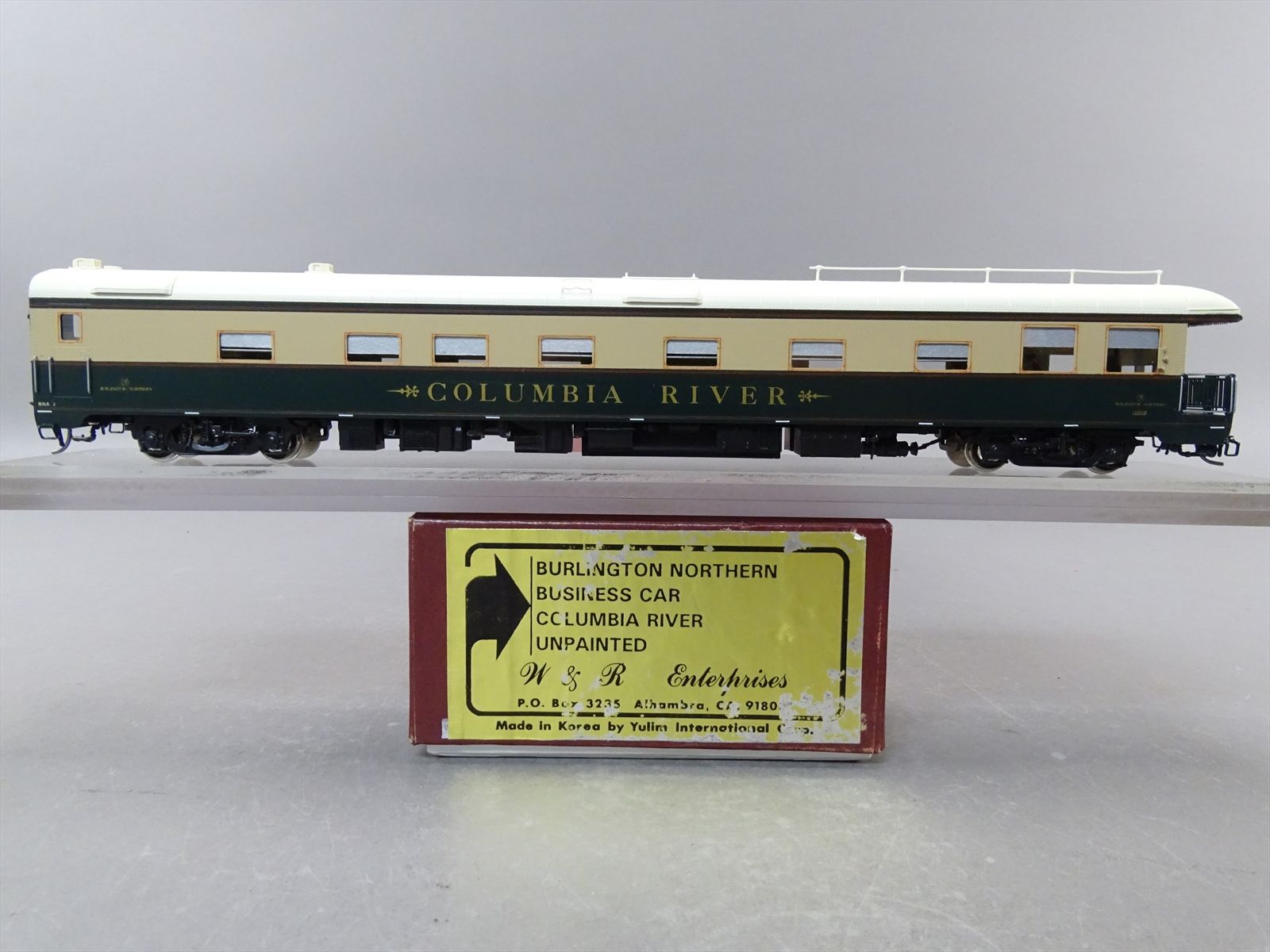 HO Brass Model - W&R BN Burlington Northern Business Car Columbia River - Custom - 1994 Run - Yulim