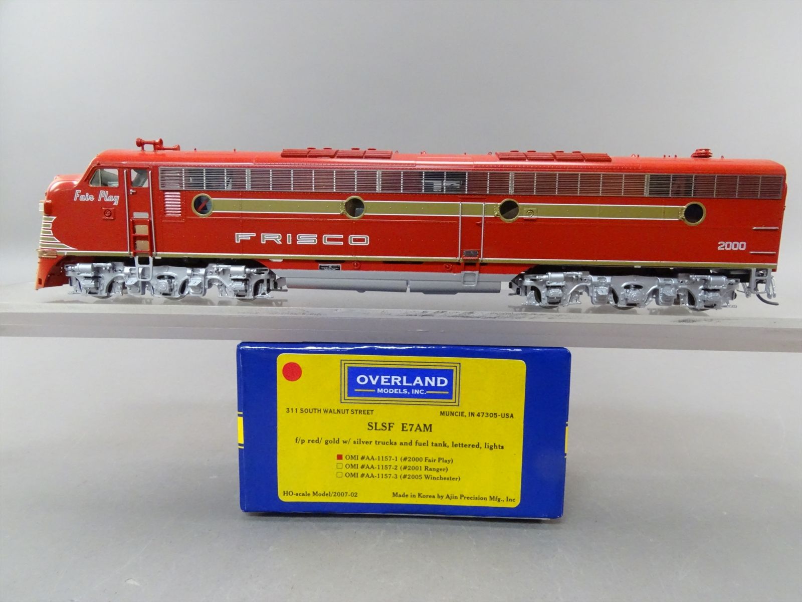 HO Brass Model - OMI AA-1157-1 SLSF Frisco E7 E7A E7AM #2000 Fair Play Racehorse Race Horse - F ...