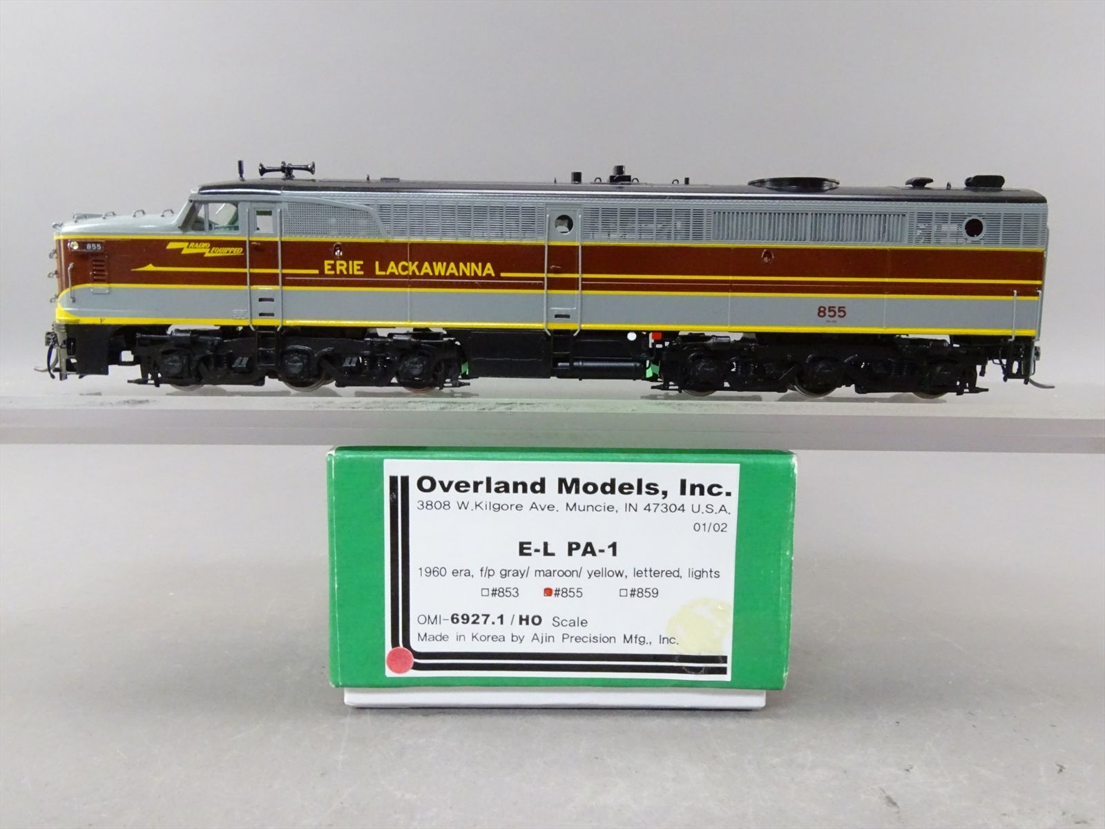 HO Brass Model - OMI 6927.1 EL Erie Lackawanna PA-1 #855 1960 Era - F/P - 2002 Run - Ajin - HARD ...