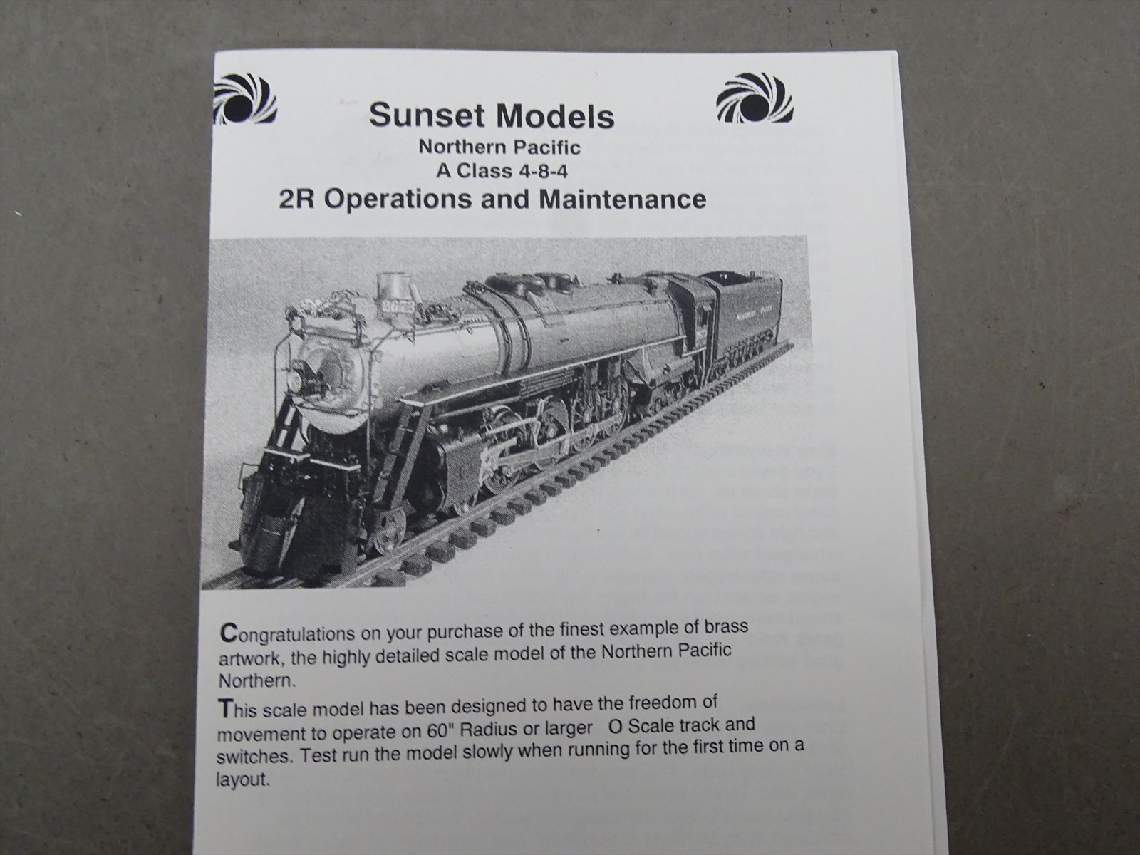 O Brass Model - Sunset NP Northern Pacific A Class 4-8-4 #2673 - F/P ...