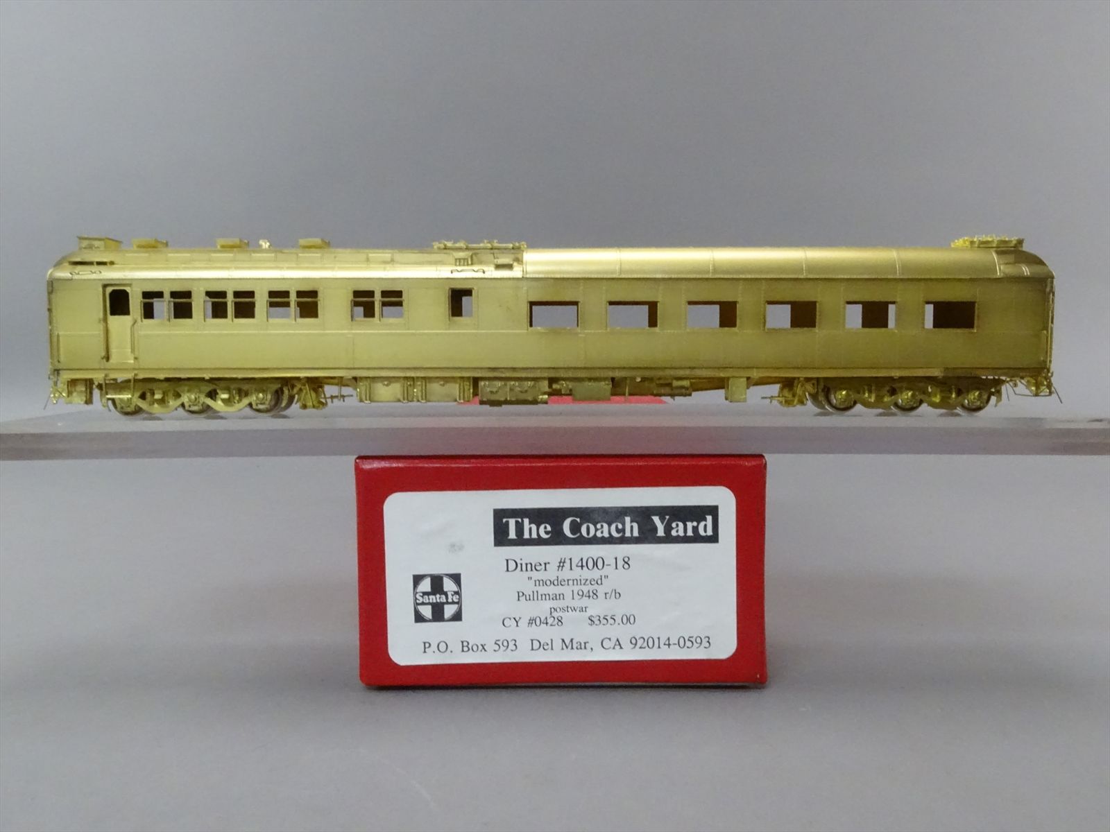 HO Brass TCY 0428 AT&SF Santa Fe Diner Modernized Pullman - Unpainted ...