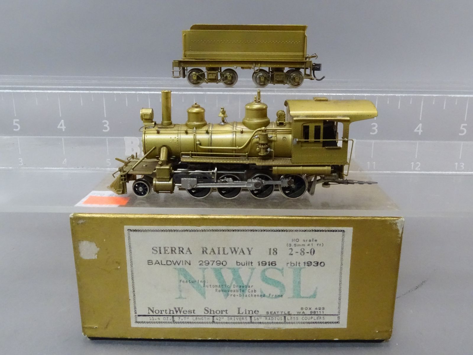 HO Brass Model - NWSL 29790 Sierra 2-8-0 #18 Rebuilt 1930 - Unpainted ...