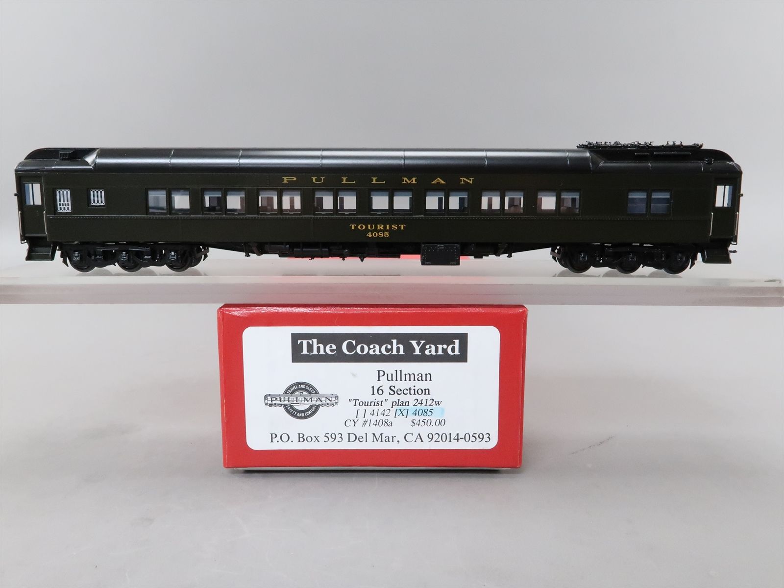 HO Brass Model - TCY 1408a Pullman 16 Section Tourist Sleeper #4085 - F ...