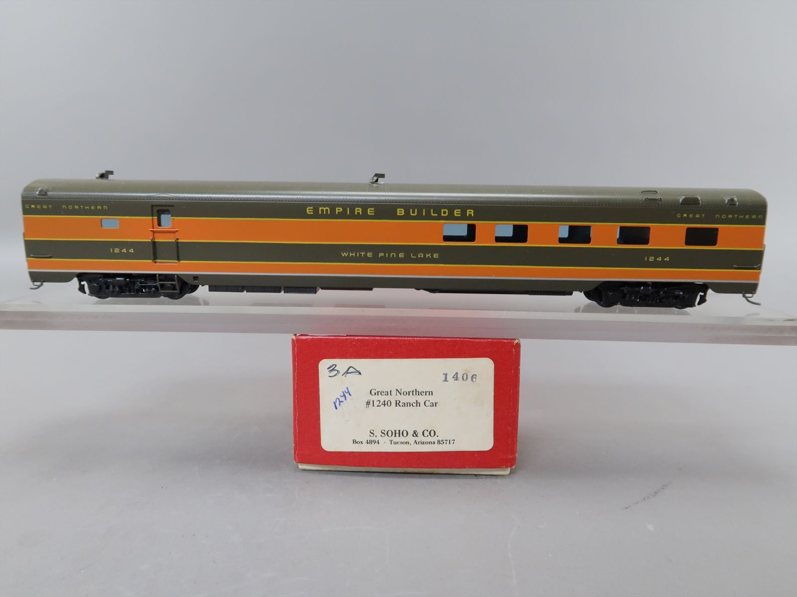 HO Brass Model - Soho 1406 GN Great Northern Ranch Car #1244 White Pine ...