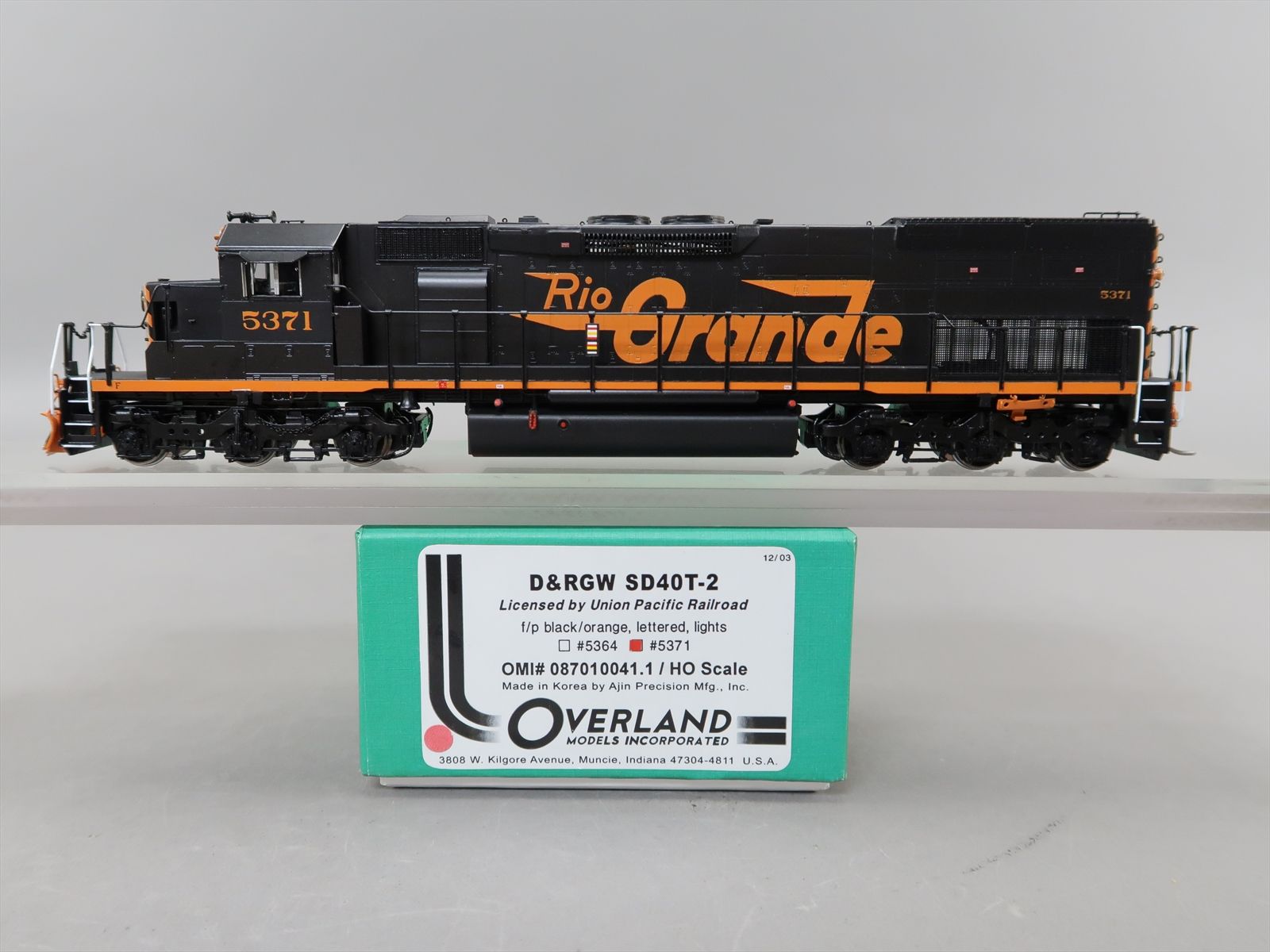 HO Brass Model - OMI 087010041.1 D&RGW Rio Grande SD40T-2 #5371 - F/P - 2003 Run - Ajin