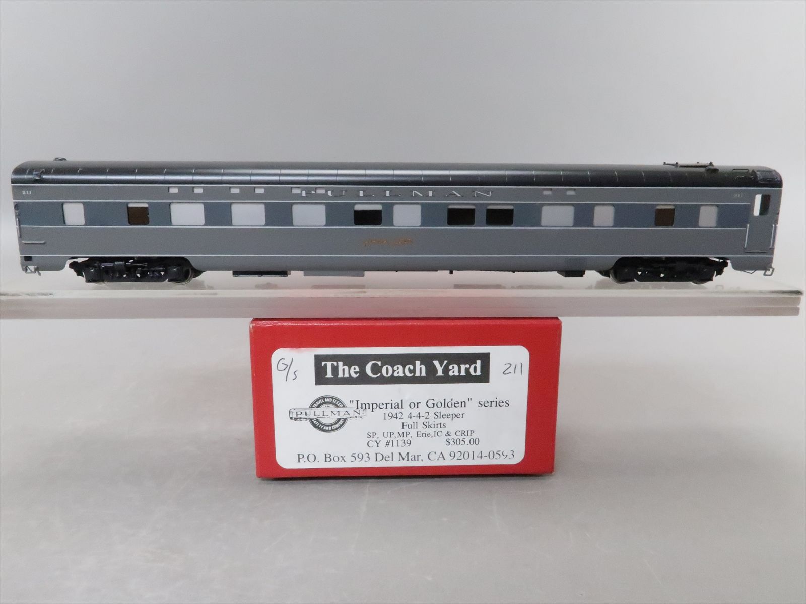 HO Brass Model - TCY 1139 Pullman Golden State 4-4-2 Sleeper Golden ...