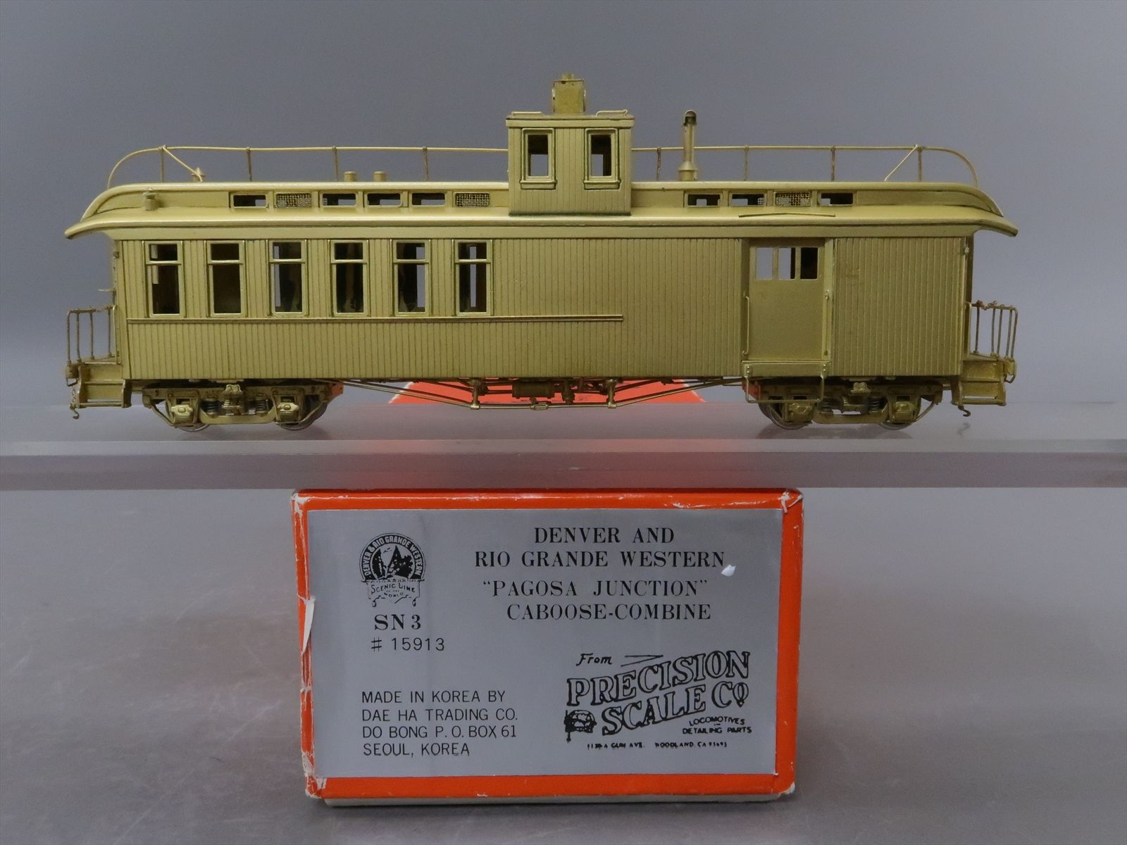 Sn3 Brass Model - PSC 15913 D&RGW Rio Grande Pagosa Junction Caboose ...