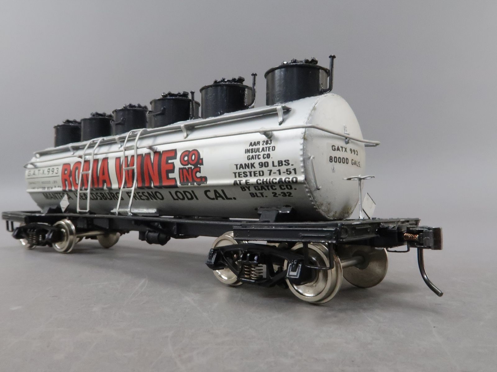 O Brass Model - Sunset GATX Roma Wine Co. 6-Dome Tank Car #993 - F/P ...