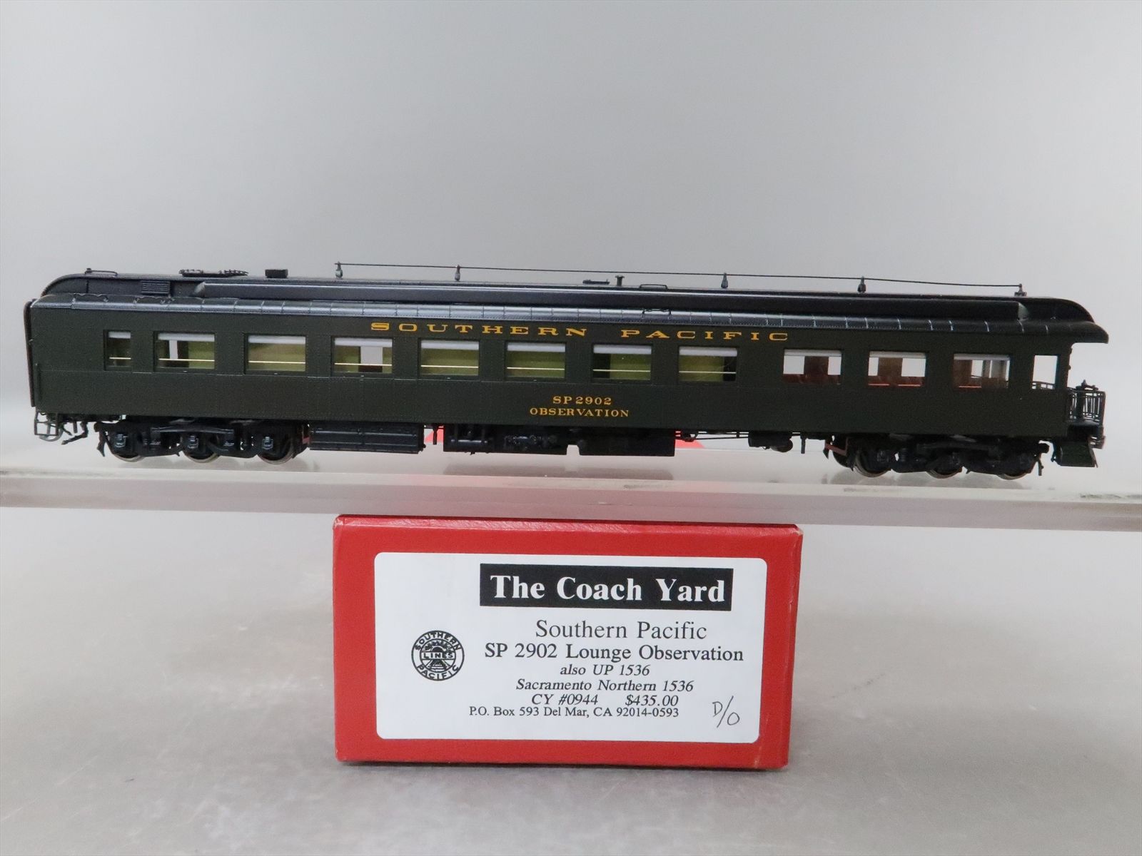 HO Brass Model - TCY 0944 SP Southern Pacific Lounge Observation #2902 ...