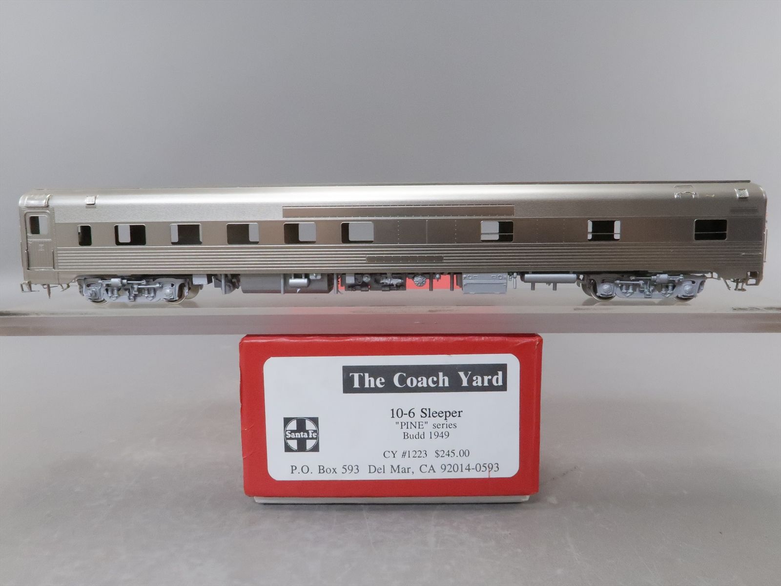 HO Brass Model - TCY 1223 AT&SF Santa Fe 10-6 Pine Sleeper Budd 1949 ...