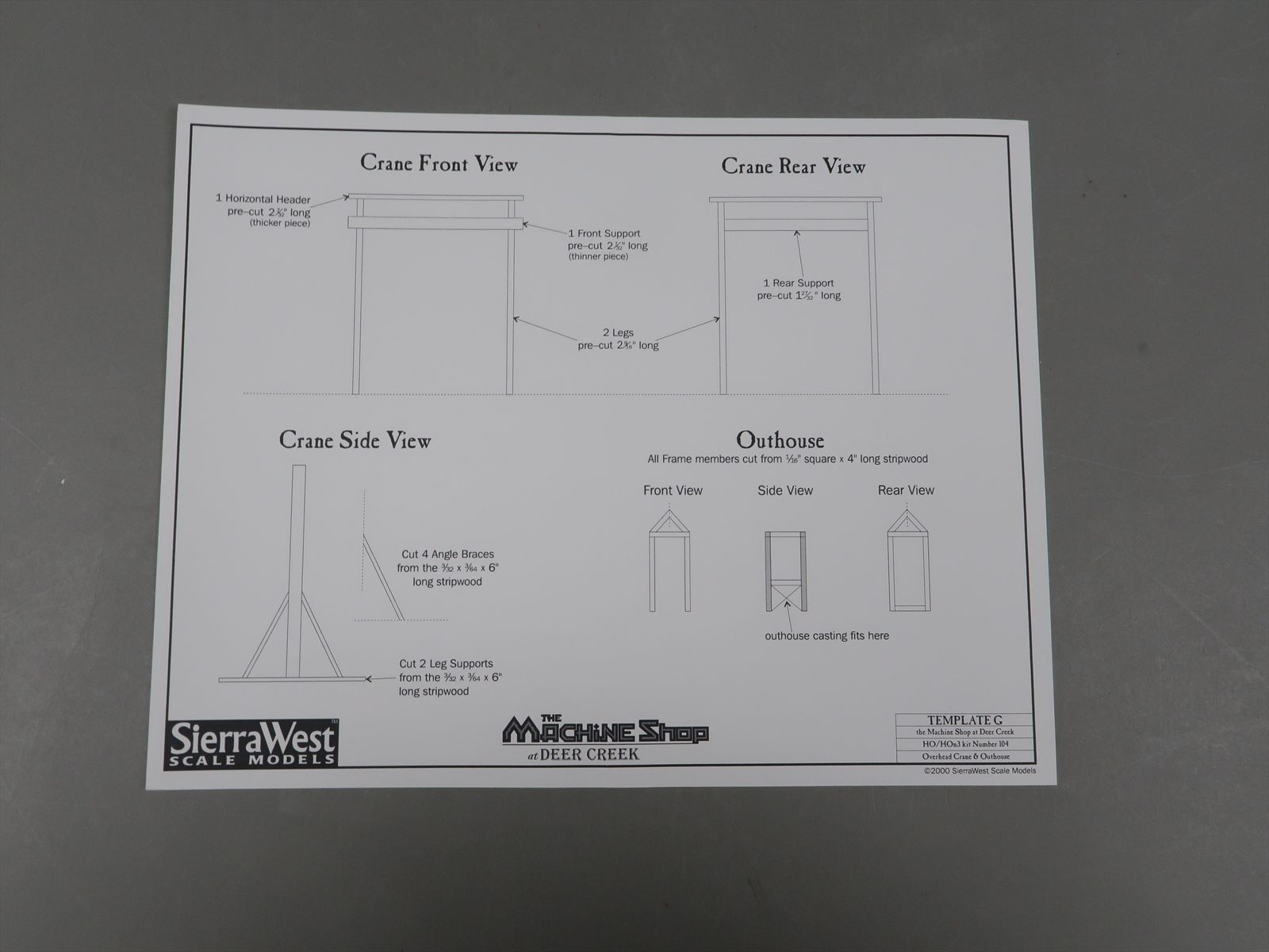 HO/HOn3 Craftsman Kit - Sierra West Kit #104 The Machine Shop at Deer ...