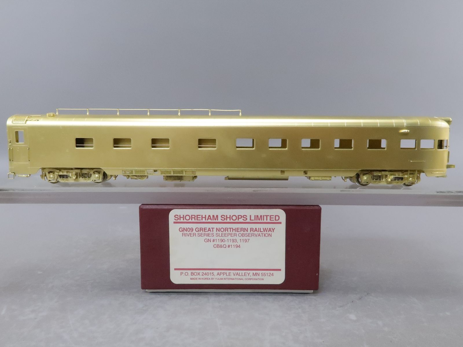 HO Brass Model - SSL GN09 GN Great Northern River Series Sleeper Observation - Unpainted - 1993 ...