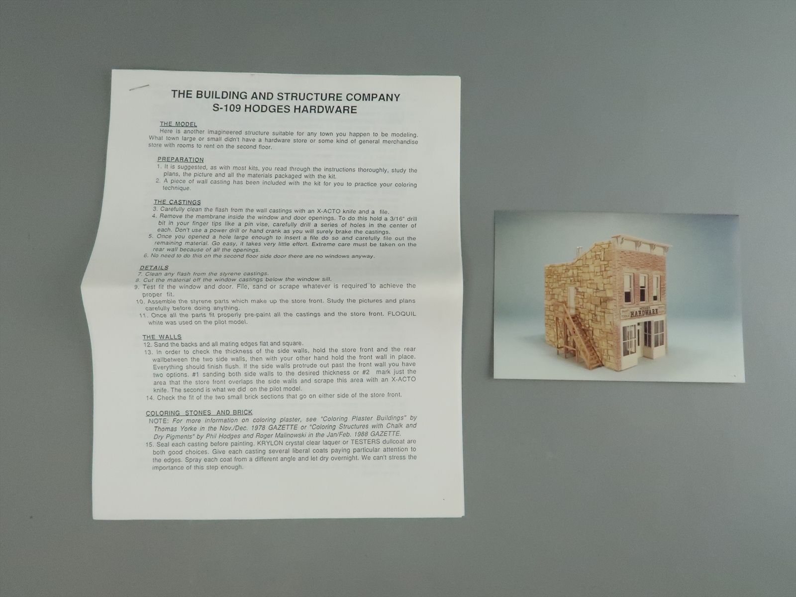 S Scale Craftsman Kit -The B&S Building & Structure Co. S-109 Hodges ...