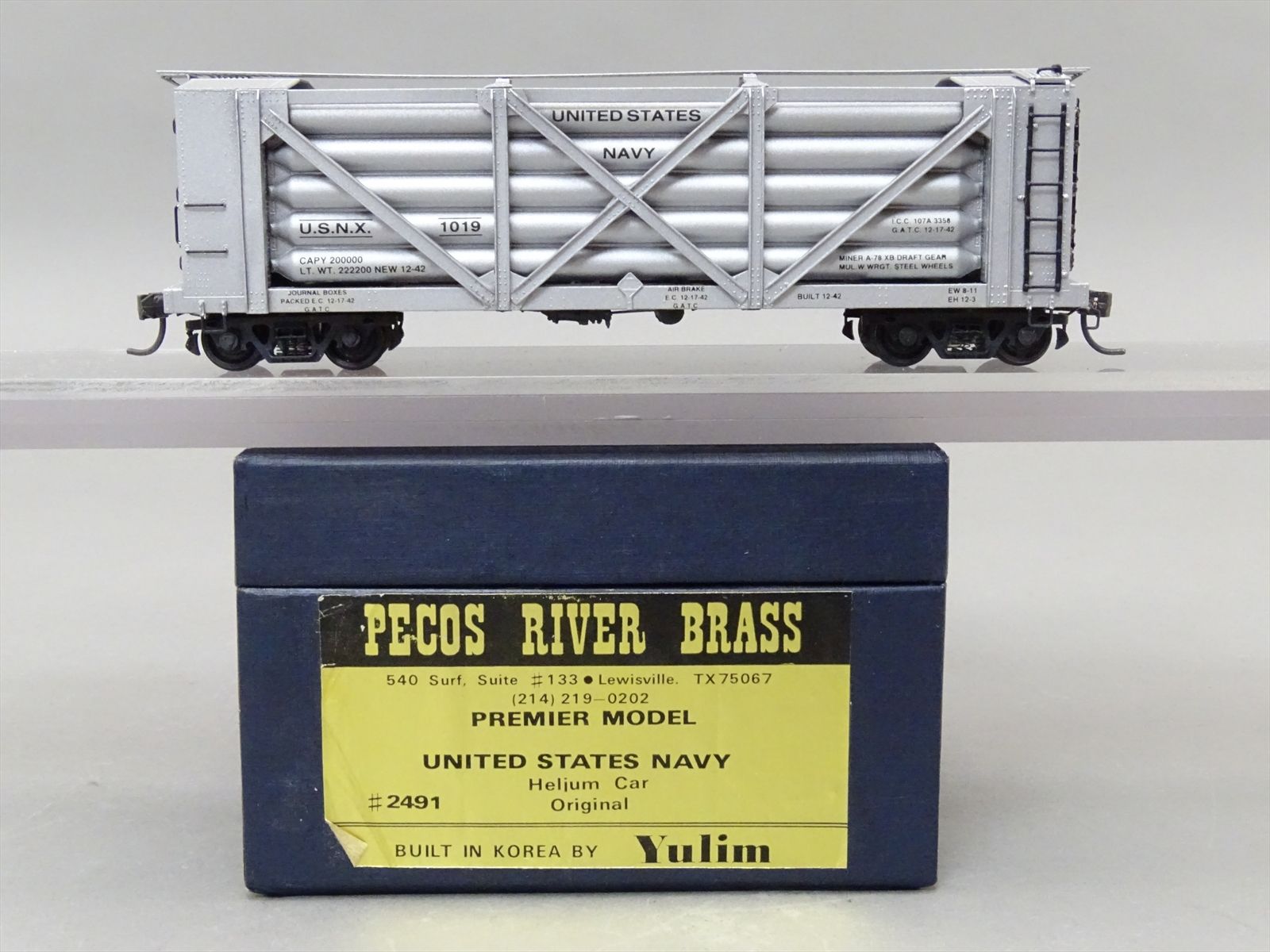 HO Brass Model - PRB 2491 MHAX US Navy Premier Original Helium Car ...
