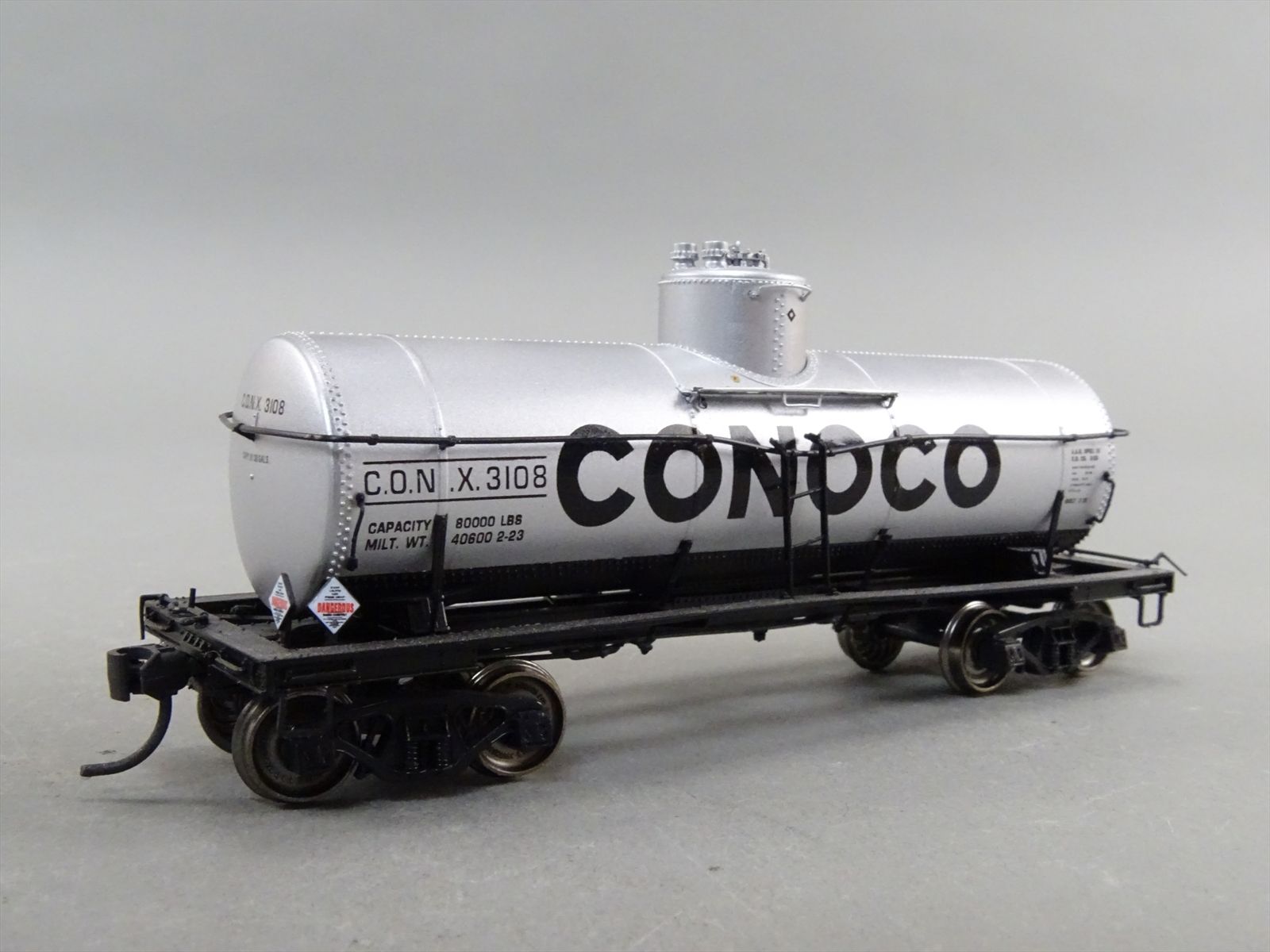 HO Built-Up Metal Car Kit - Thomas Tank CONX Conoco Single Dome Tank Car #3108 - F/P - No Box ...