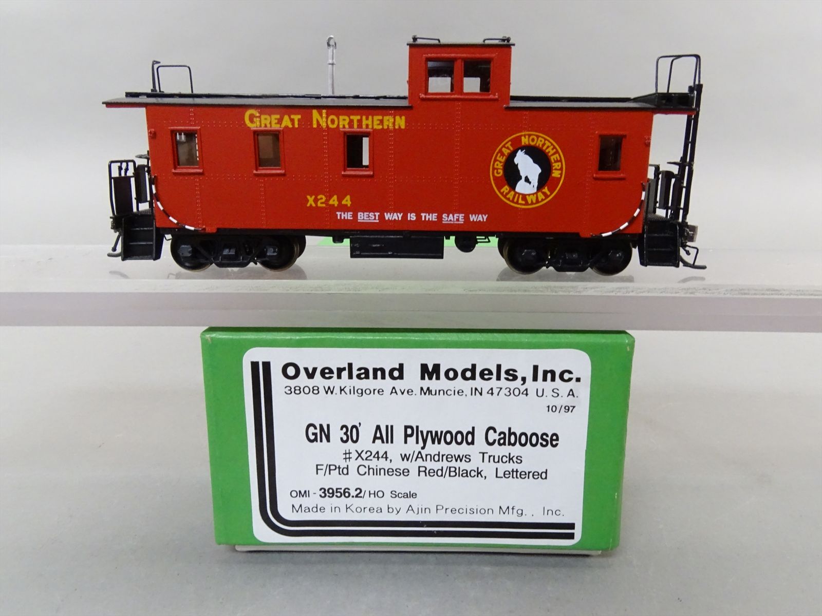 HO Brass Model - OMI 3956.2 GN Great Northern 30' 'All Plywood' Caboose ...