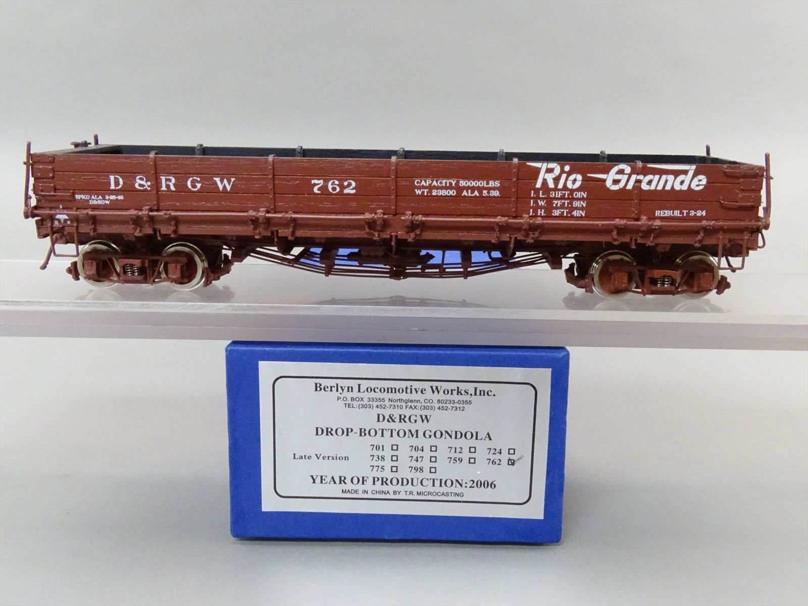 On3 Brass Model - BLW Berlyn D&RGW Rio Grande Drop Bottom Gondola Late ...