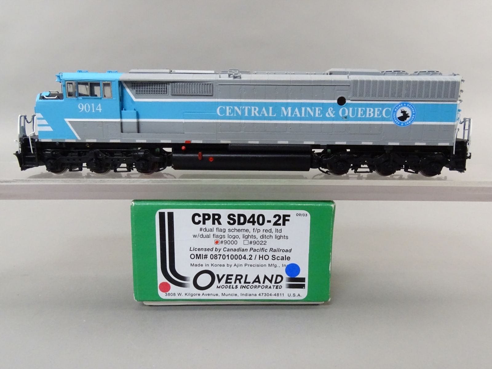 HO Brass Model - OMI 087010004.2 CPR Canadian Pacific as CMQ Central Main & Quebec SD40-2F #9014 ...