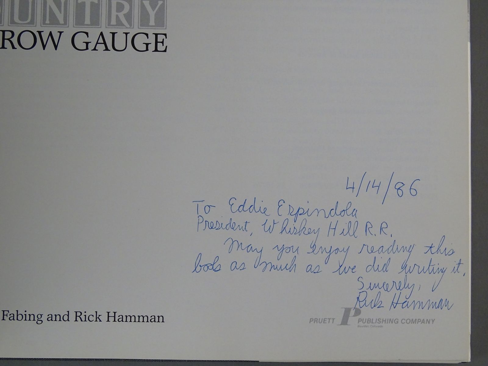 Railroad Book - Steinbeck Country Narrow Gauge - Fabing & Hamman - 236 ...