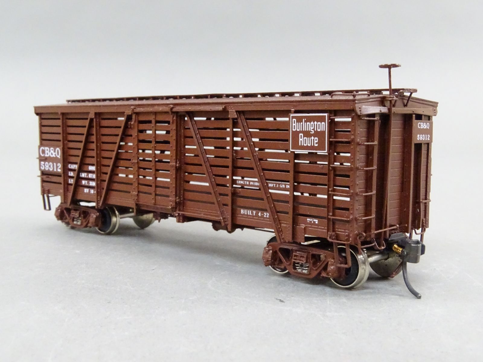 HO Brass Model - CIL 2252.1 CB&Q Burlington 36' Stock Car SM-16 #59312 ...