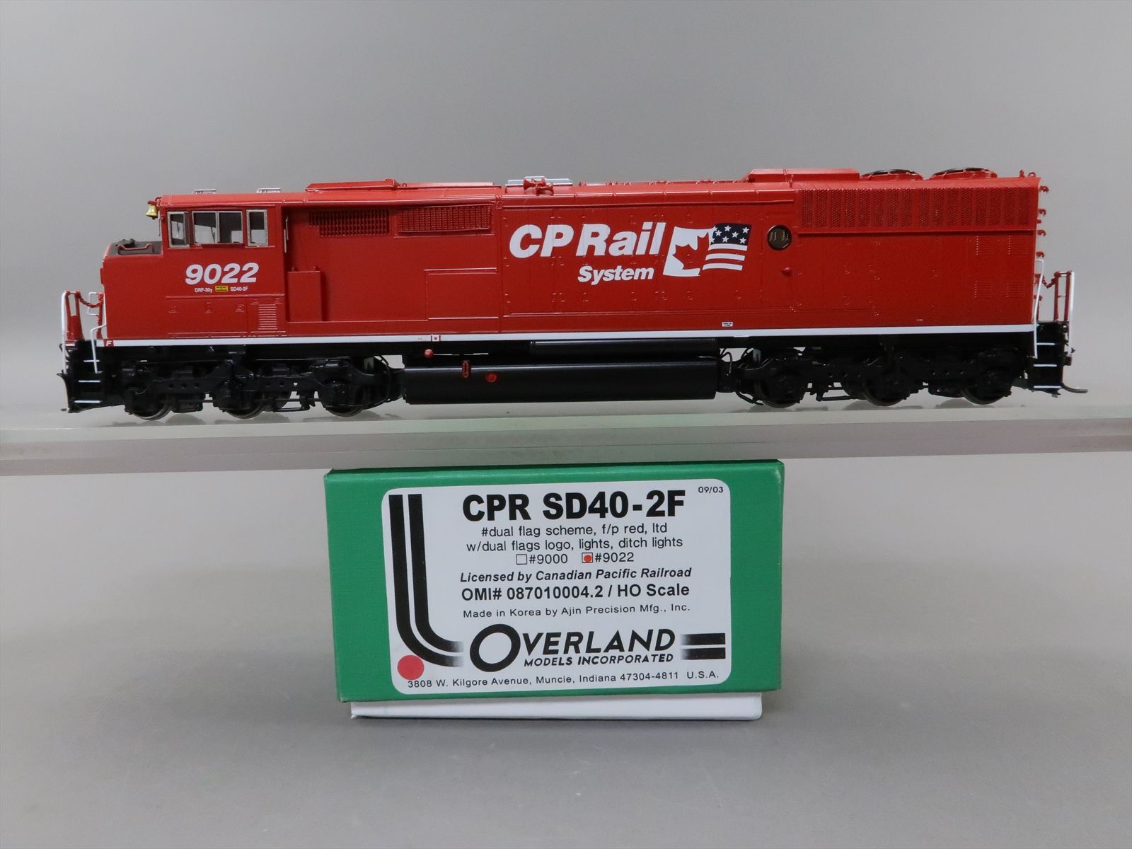 HO Brass Model - OMI 087010004.2 CPR Canadian Pacific SD40-2F #9022- F/P - 2003 Run - Ajin