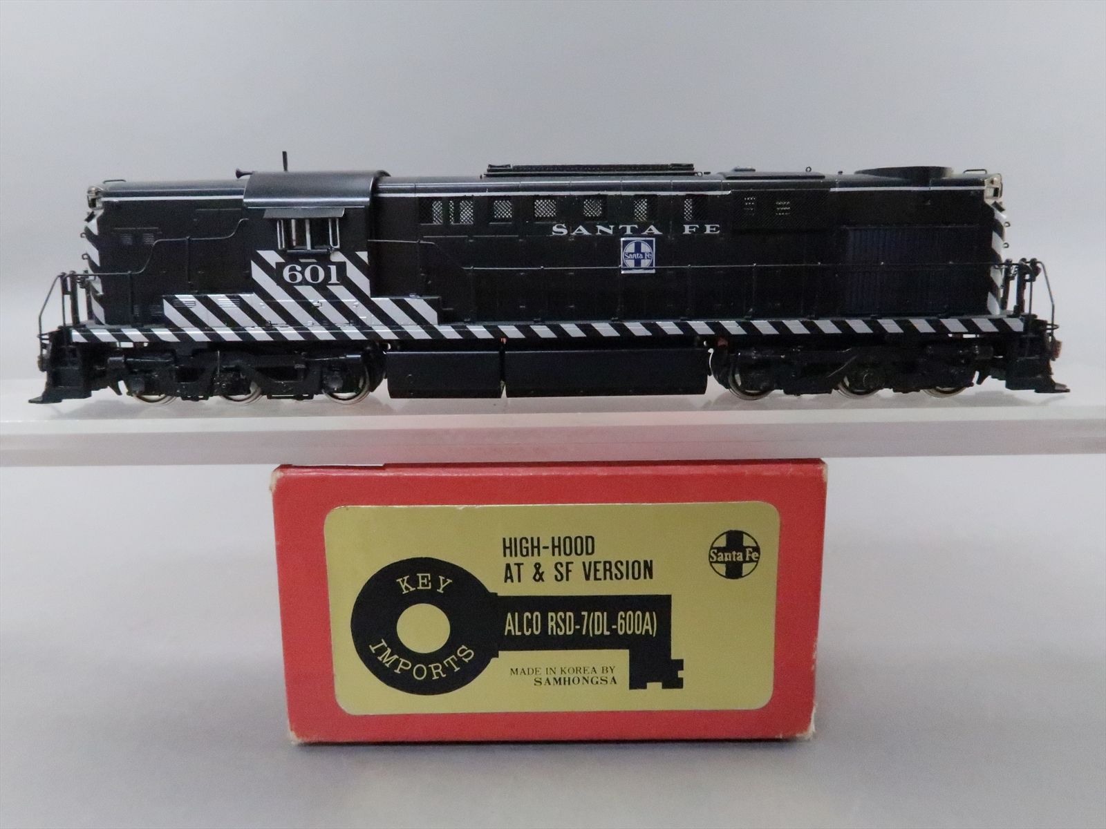 HO Brass Model - Key AT&SF Santa Fe High-Hood ALCP RSD-7 #601 - F/P - 1988 Run - Samhongsa