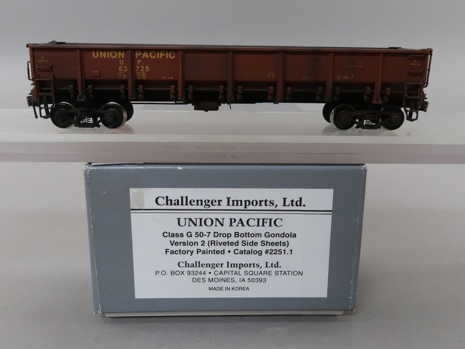 HO Brass Model - CIL 2251.1 UP Union Pacific G 50-7 Drop Bottom Gondola ...