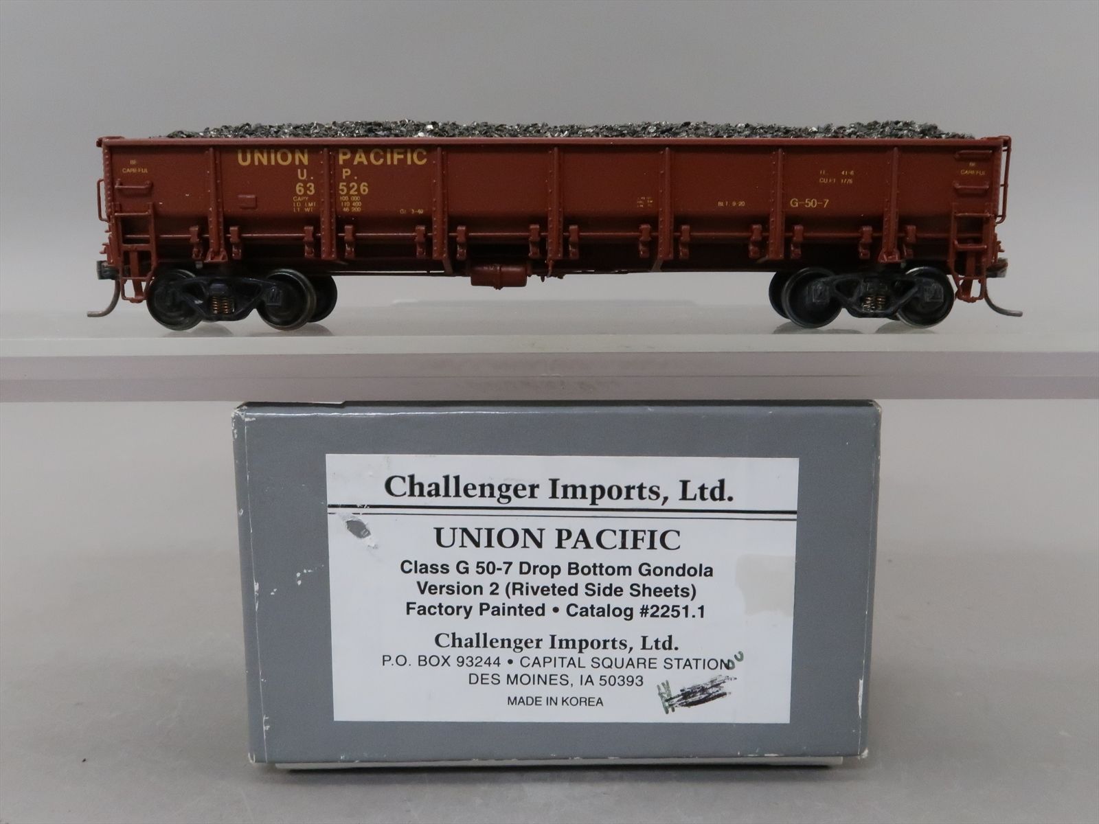 HO Brass Model - CIL 2251.1 UP Union Pacific G 50-7 Drop Bottom Gondola ...