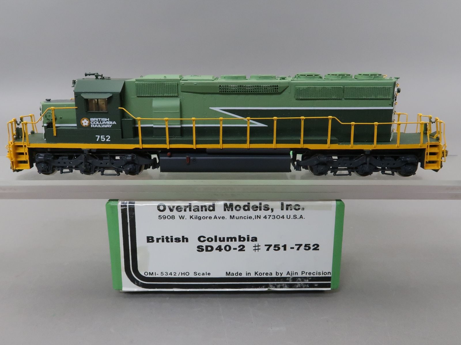 HO Brass Model - OMI 5342 BC BCR British Columbia SD40-2 #752 - Pro Paint - 1988 Run - Ajin