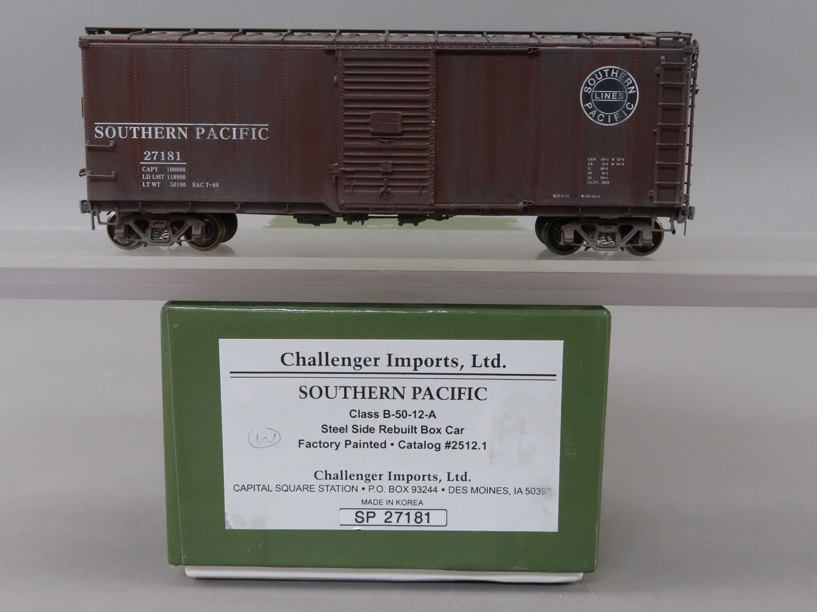 HO Brass Model - CIL 2512.1 SP Southern Pacific B-50-12-A Steel Rebuilt Boxcar #27181 - F/P ...