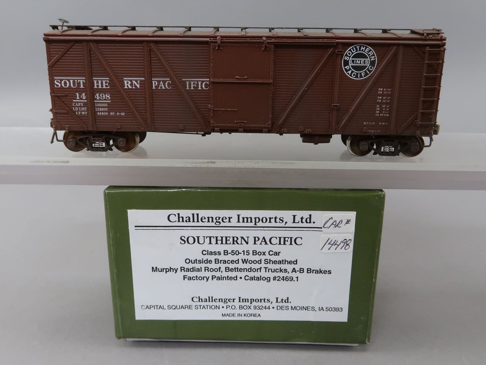 HO Brass Model - CIL 2469.1 SP Southern Pacific B-50-15 Boxcar Wood ...